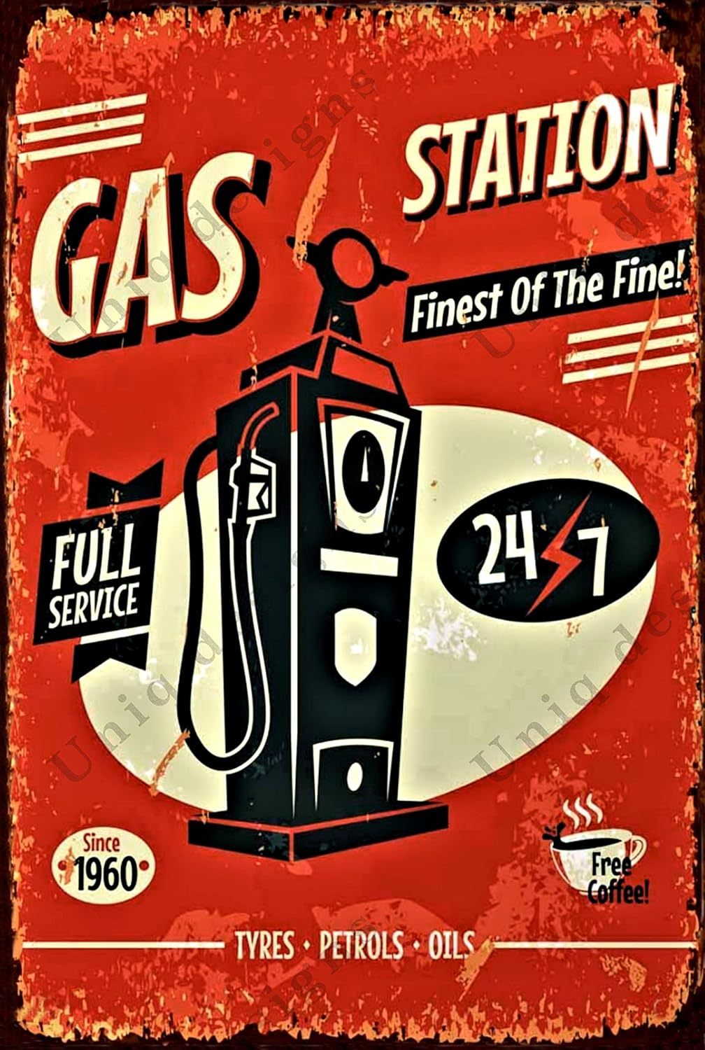 Amazon.com: UNiQ Designs Vintage Tin Signs Gas Station Man Cave Garage ...