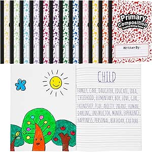 Amazon.com : Henoyso 12 Pcs Blank Books for Kids to Write, Primary Composition Notebook K-2 ...