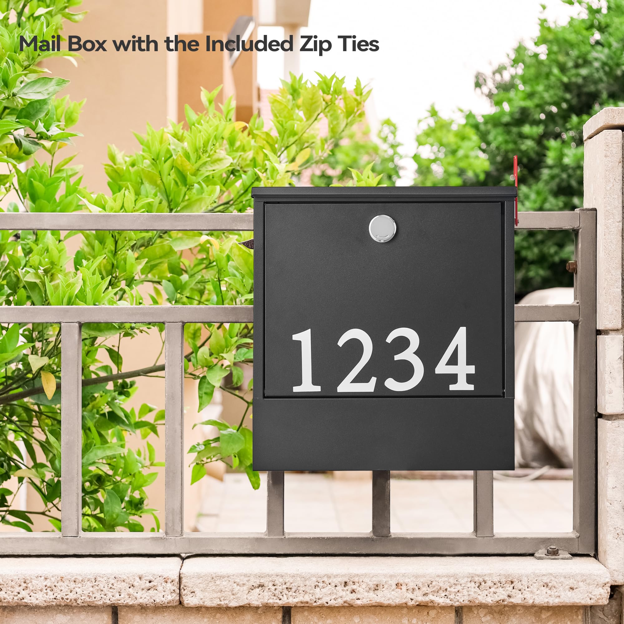 Nunsino Mailbox Wall Mounted with Lock for House,Hanging Metal Mailbox ...