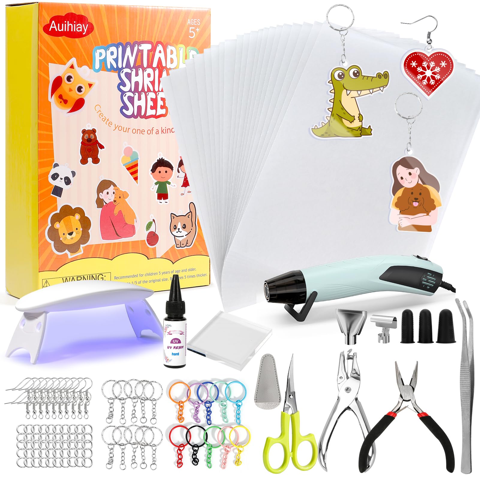 Snapklik.com : Printable Shrink Plastic Sheet Kit, Include Heat Gun, UV ...