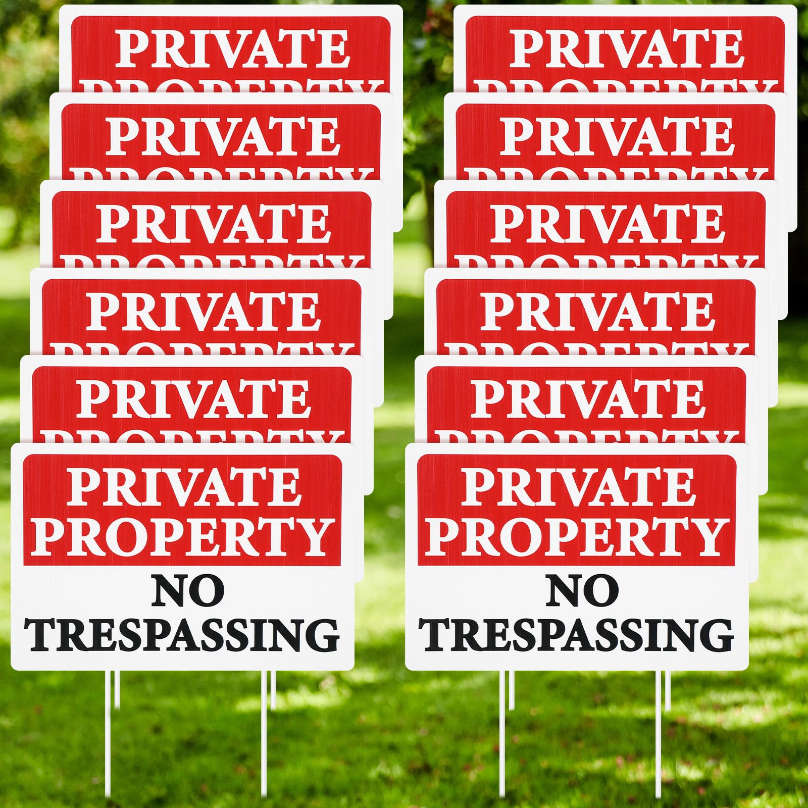 Amazon.com : Suzile 12 Pcs No Trespassing Signs Private Property Sign ...