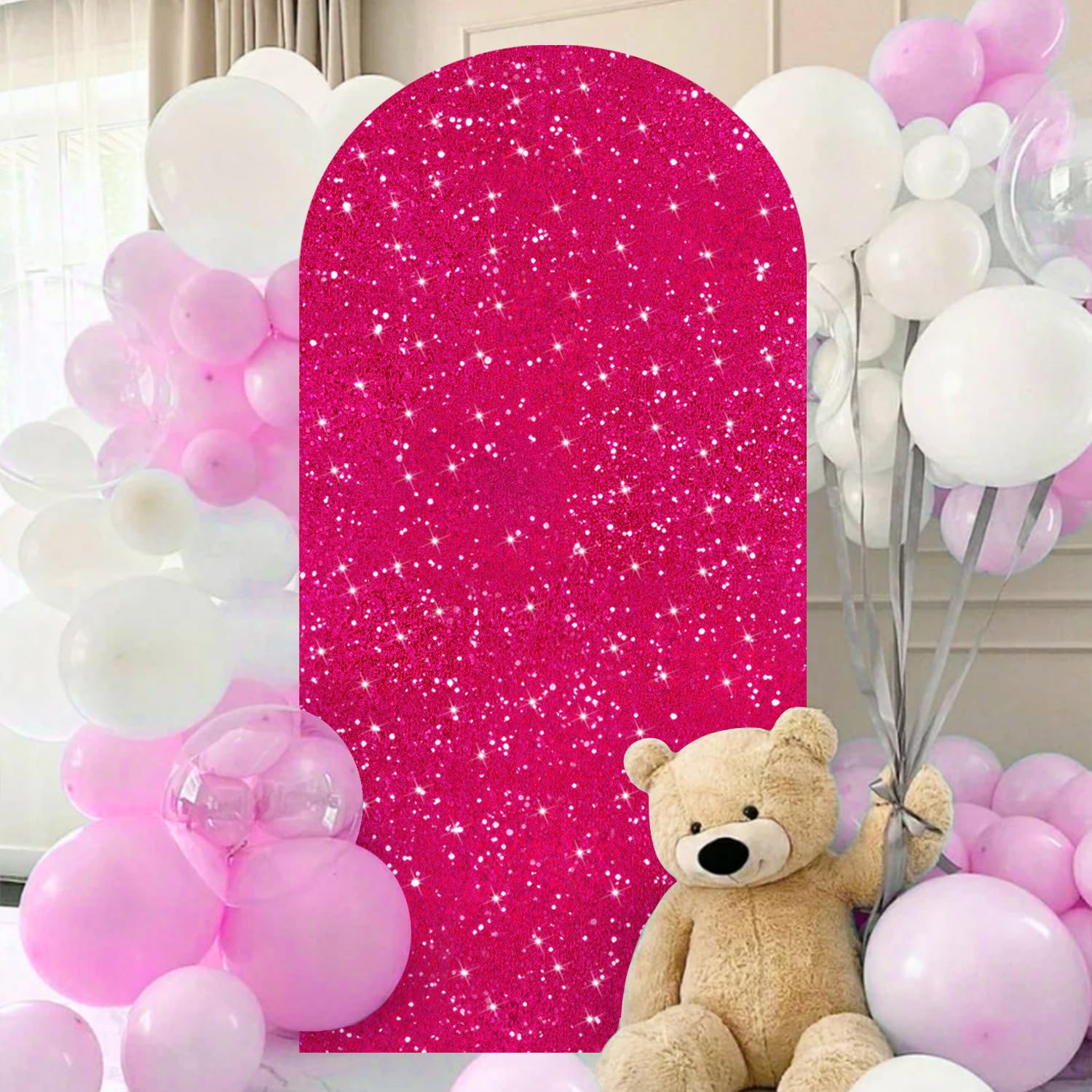 Snapklik.com : Spandex Sequin Arch Cover Hot Pink 7.2 FT Arch Backdrop ...