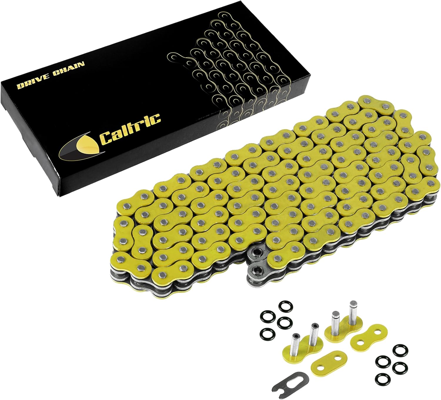 Amazon.com: Caltric O-Ring Yellow Drive Chain Compatible with Suzuki ...