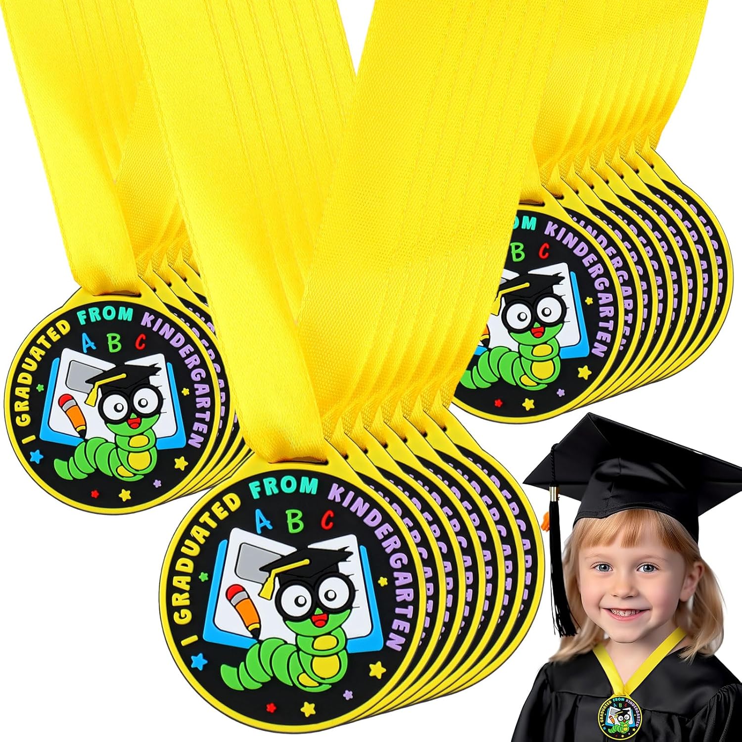 Remuuly 60 Pcs Kindergarten Graduation Medals for Kids Bulk 2 Inch ...