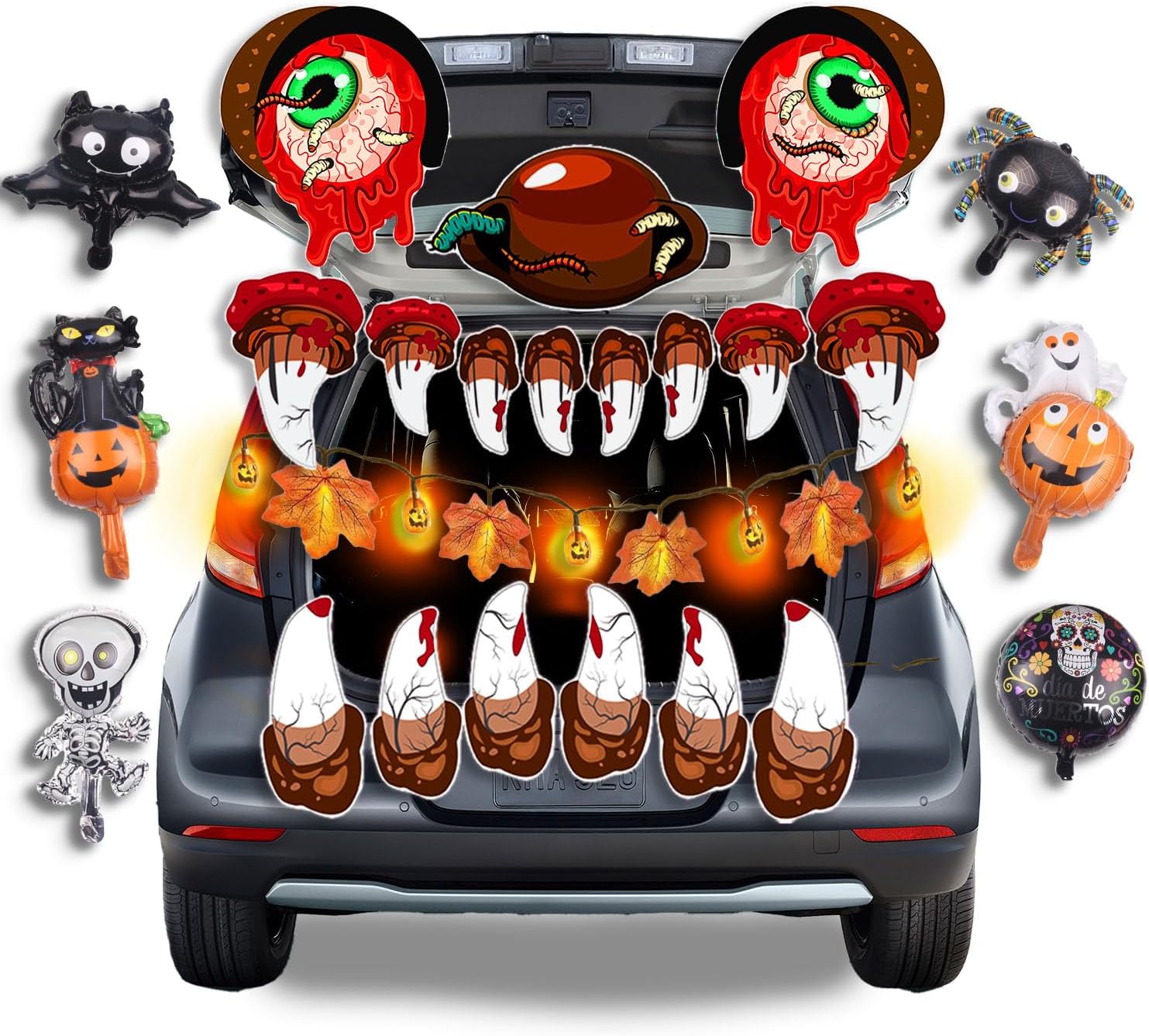 Amazon.com: Halloween Trunk or Treat Car Decorations Kit, Pumpkin Scary ...