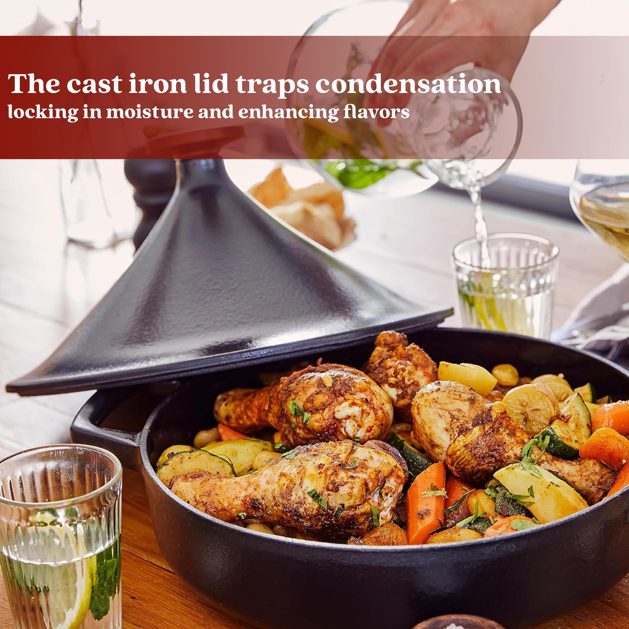 Snapklik.com : Alva Nori Enameled Cast Iron Tagine Pot 3Qt - Nonstick ...