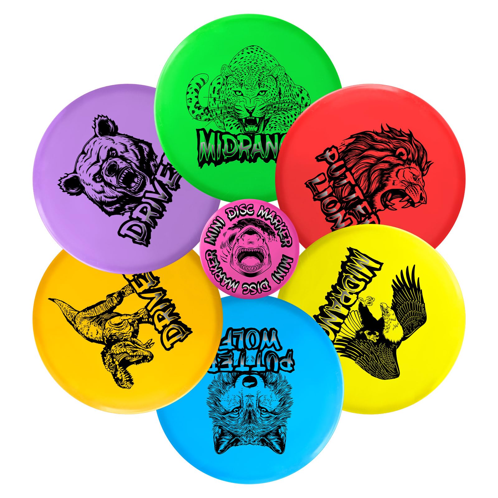 Disc Golf Set, Disc Golf Starter Set with 2 Pcs Putter, 2 Pcs Mid Range ...