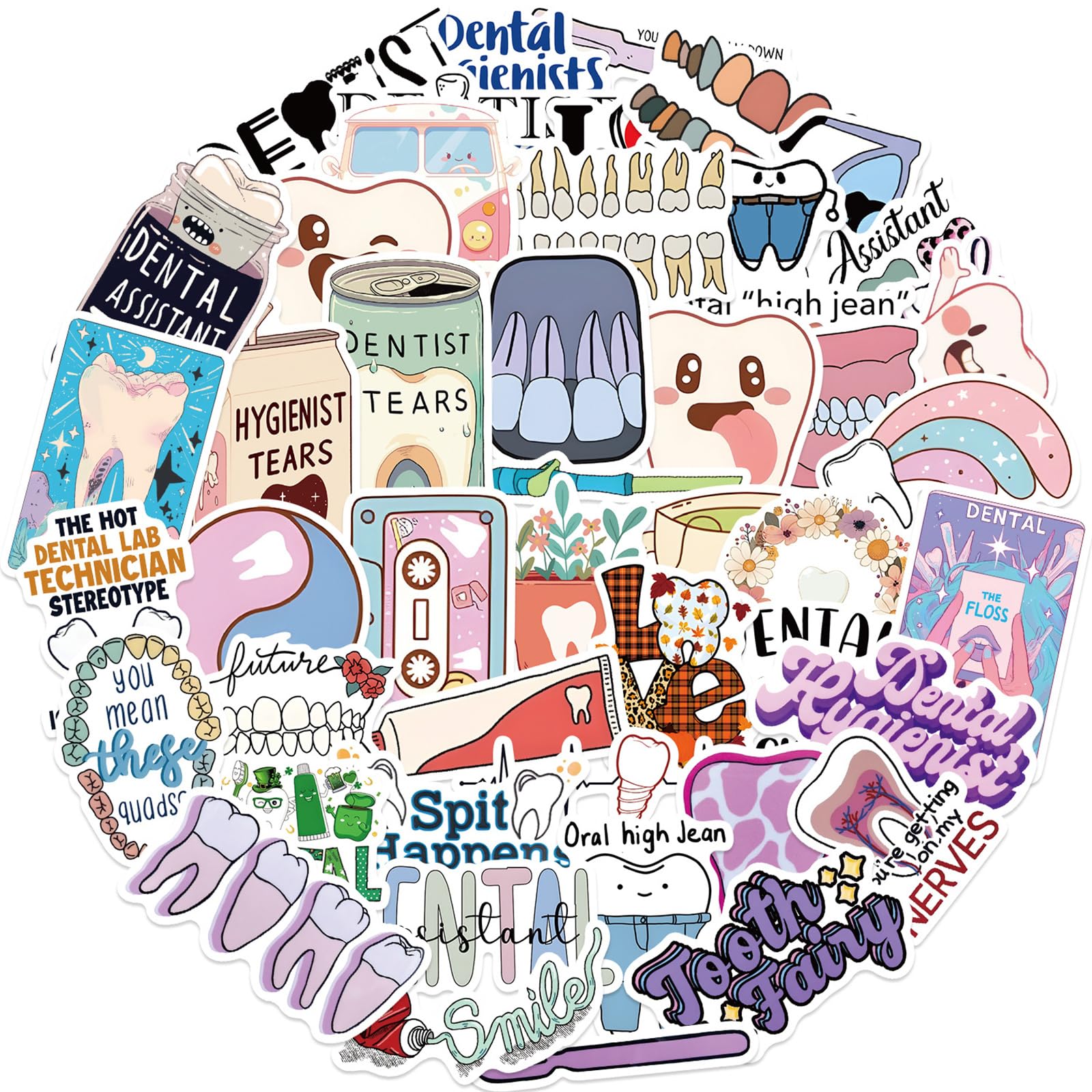 Amazon.com: 50PCS Cute Dental Stickers,Funny Dentist Tooth Stickers for ...