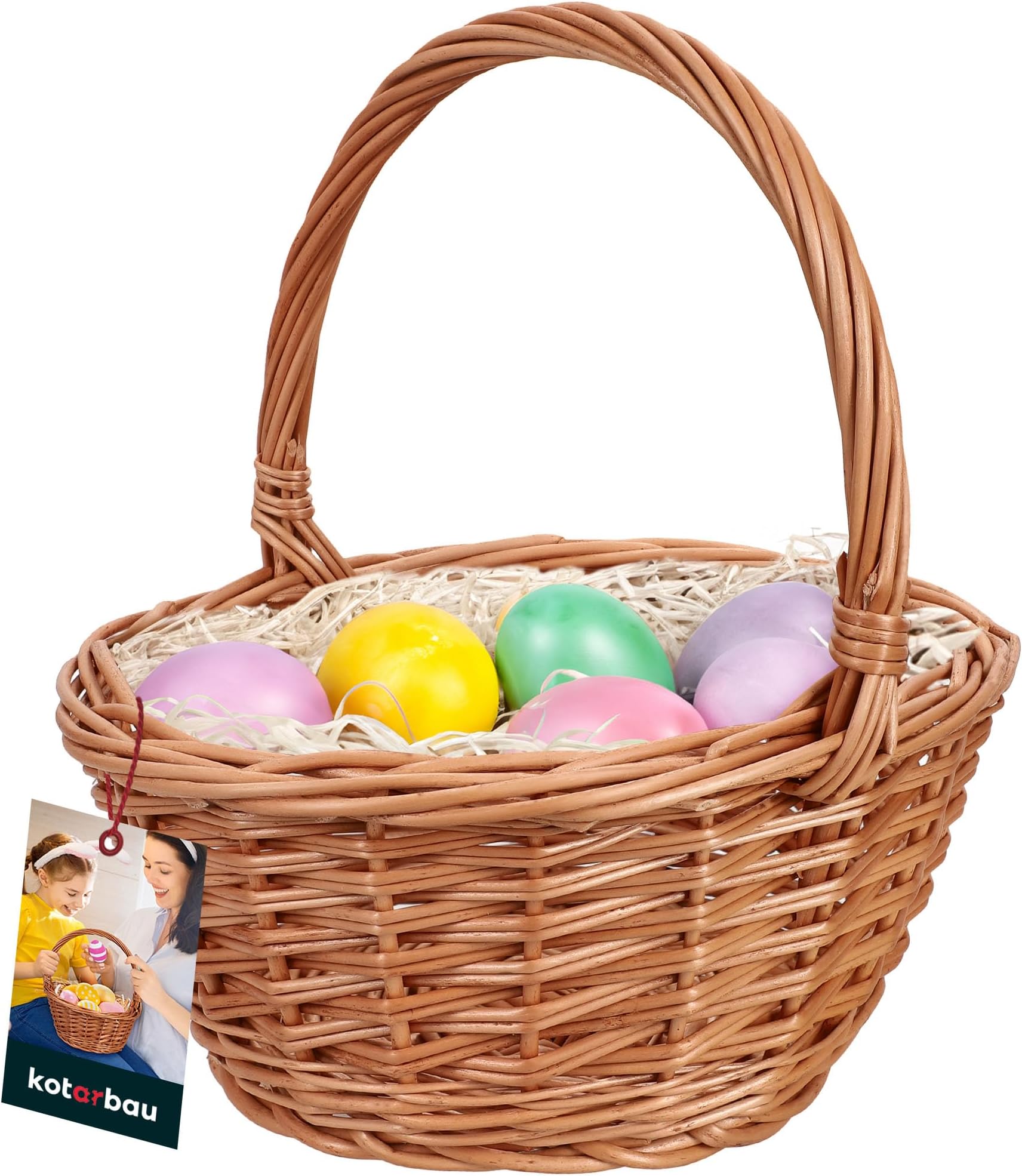 Liseng Einkaufskorb Geflochten Weidenkorb mit Hand Gewebter Weiden Korb ...