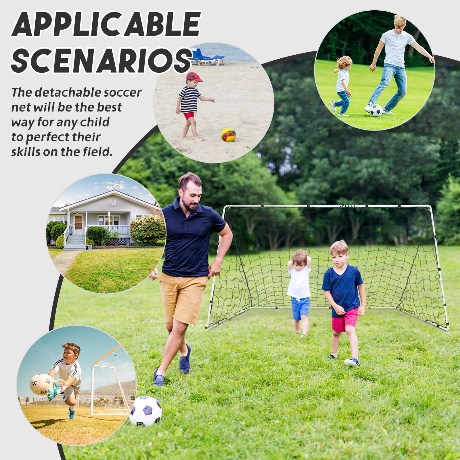 Snapklik.com : RUNBOW 6x4FT Portable Kids Soccer Goal For Backyard ...