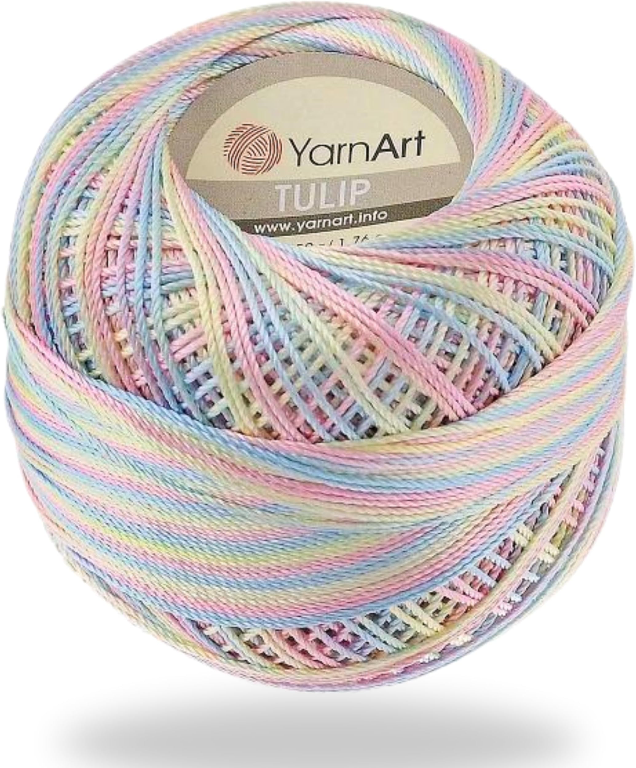Amazon.com: Variegated Pastels - Yarn Art Tulip Size 10 Microfiber ...