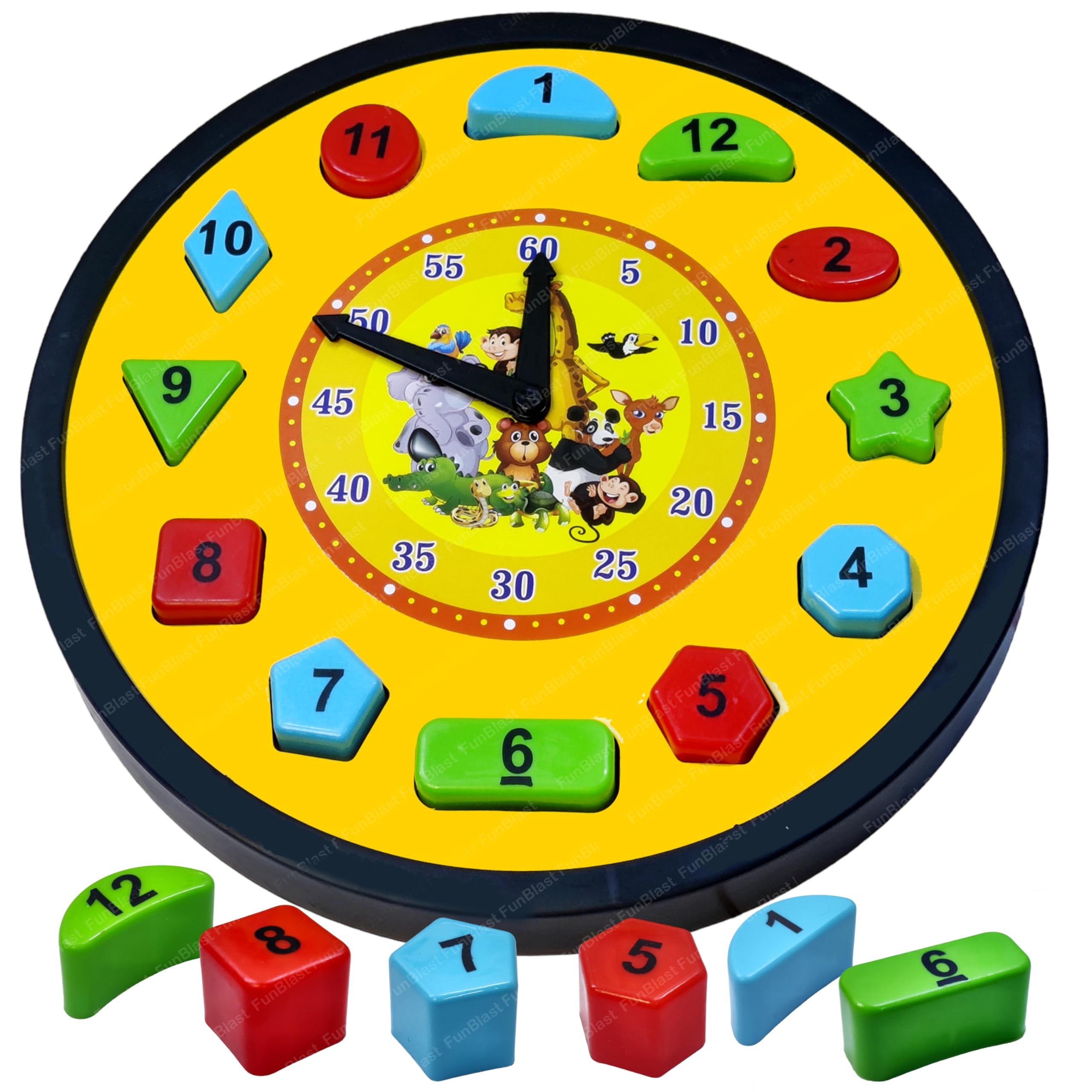 Buy FunBlast Learning Clock for Kids, Clock Puzzle Toy, Time Learning ...