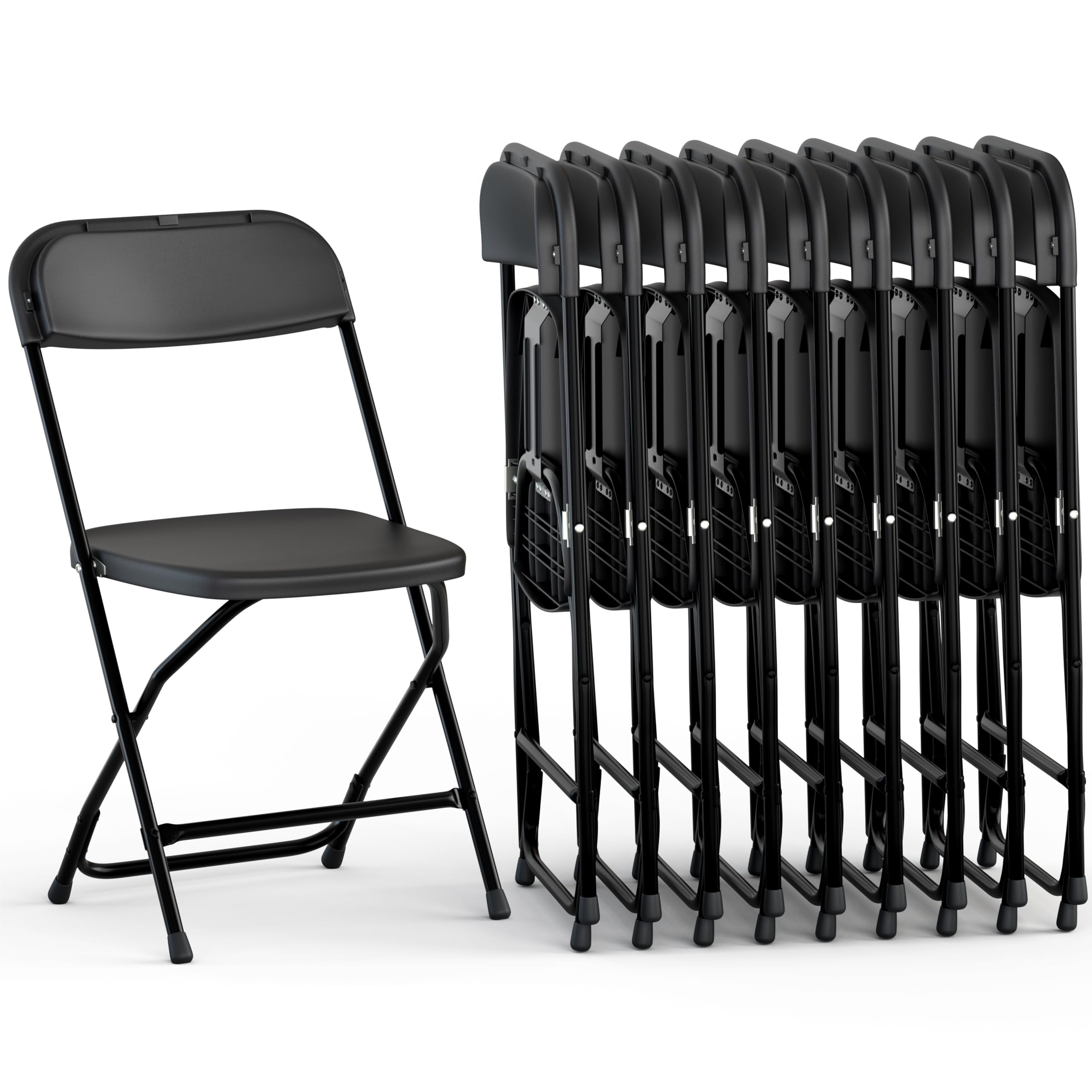 Amazon.com: Our Modern Space 9 Pack Black Plastic Chair | Foldable ...