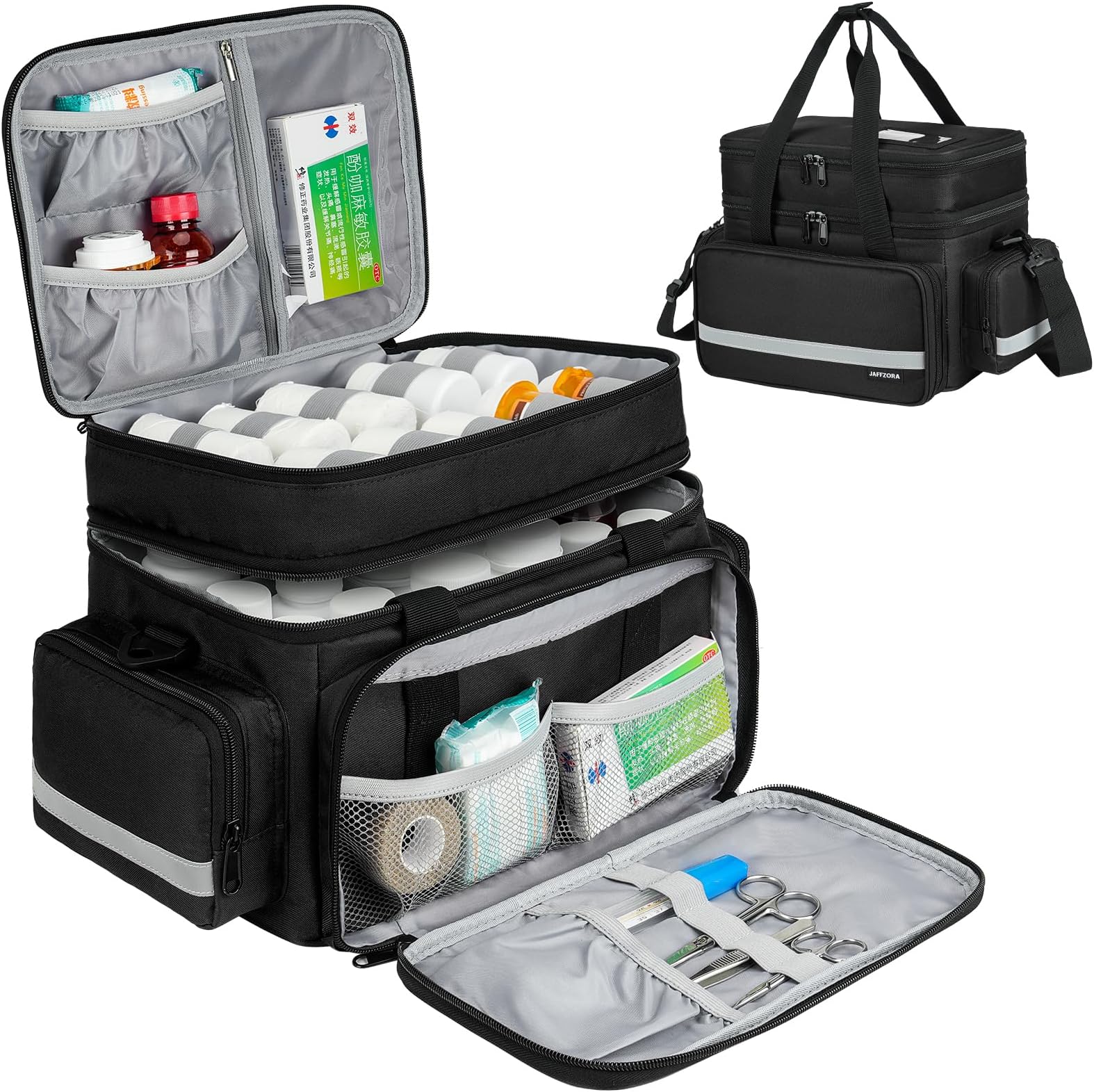 Amazon.com: Pill Bottle Organizer, Double Layers Medicine Storage Bag ...