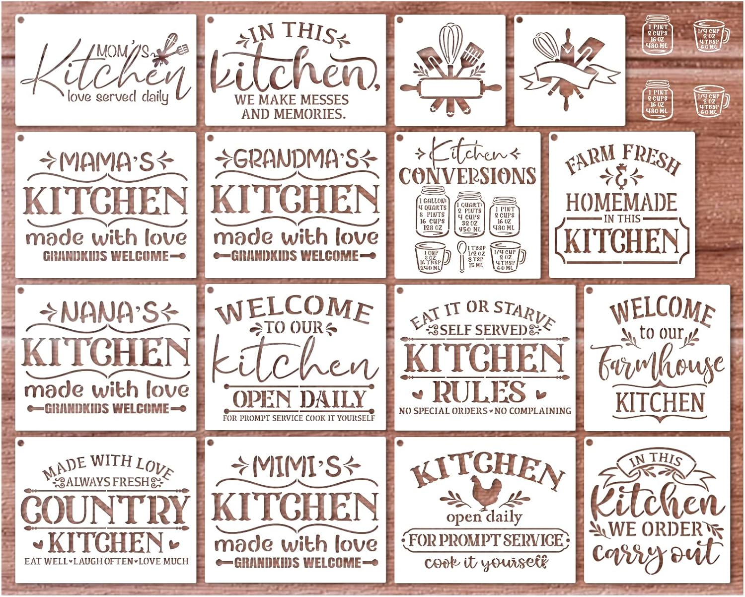 Amazon.com: Farmhouse Stencils for Painting on Wood Kitchen Paint ...