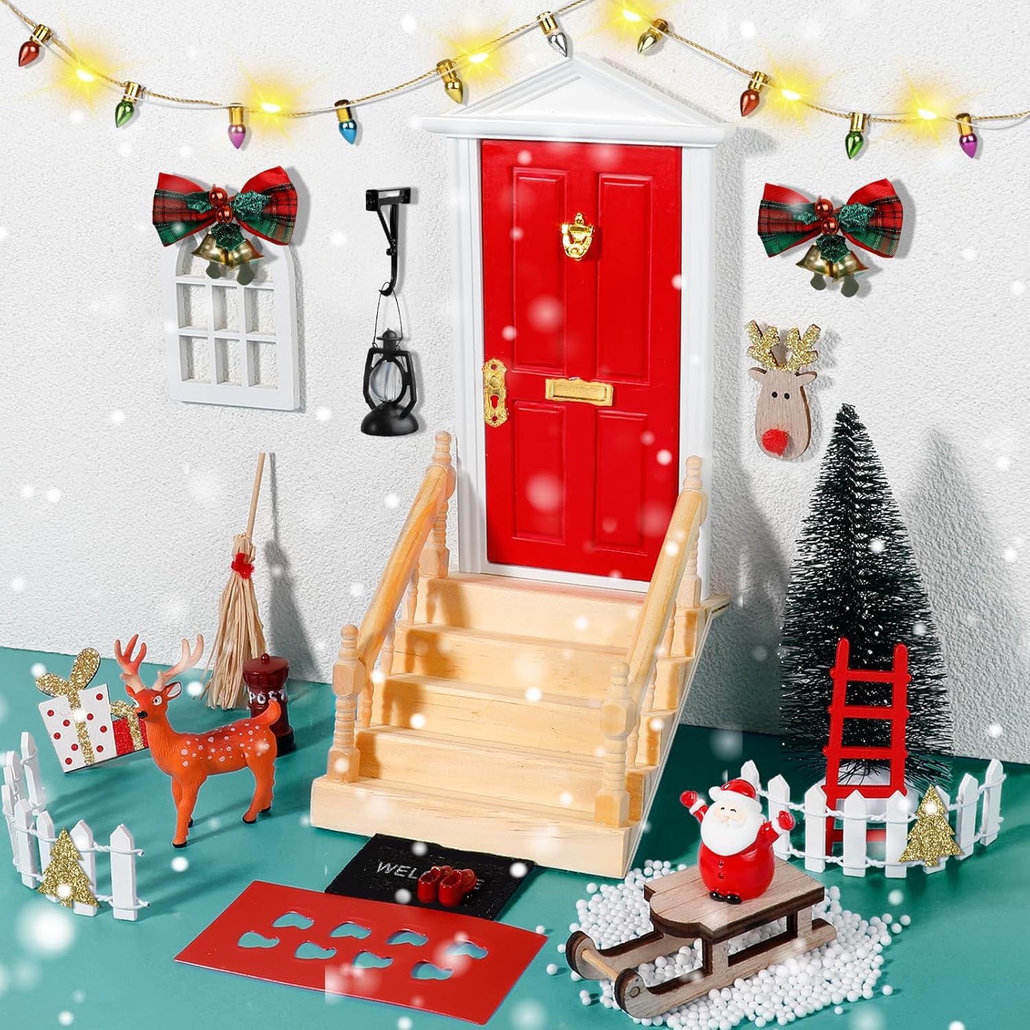Amazon.com: ONESING 27 Pcs Christmas Girl Fairy Doors Accessories Mini ...