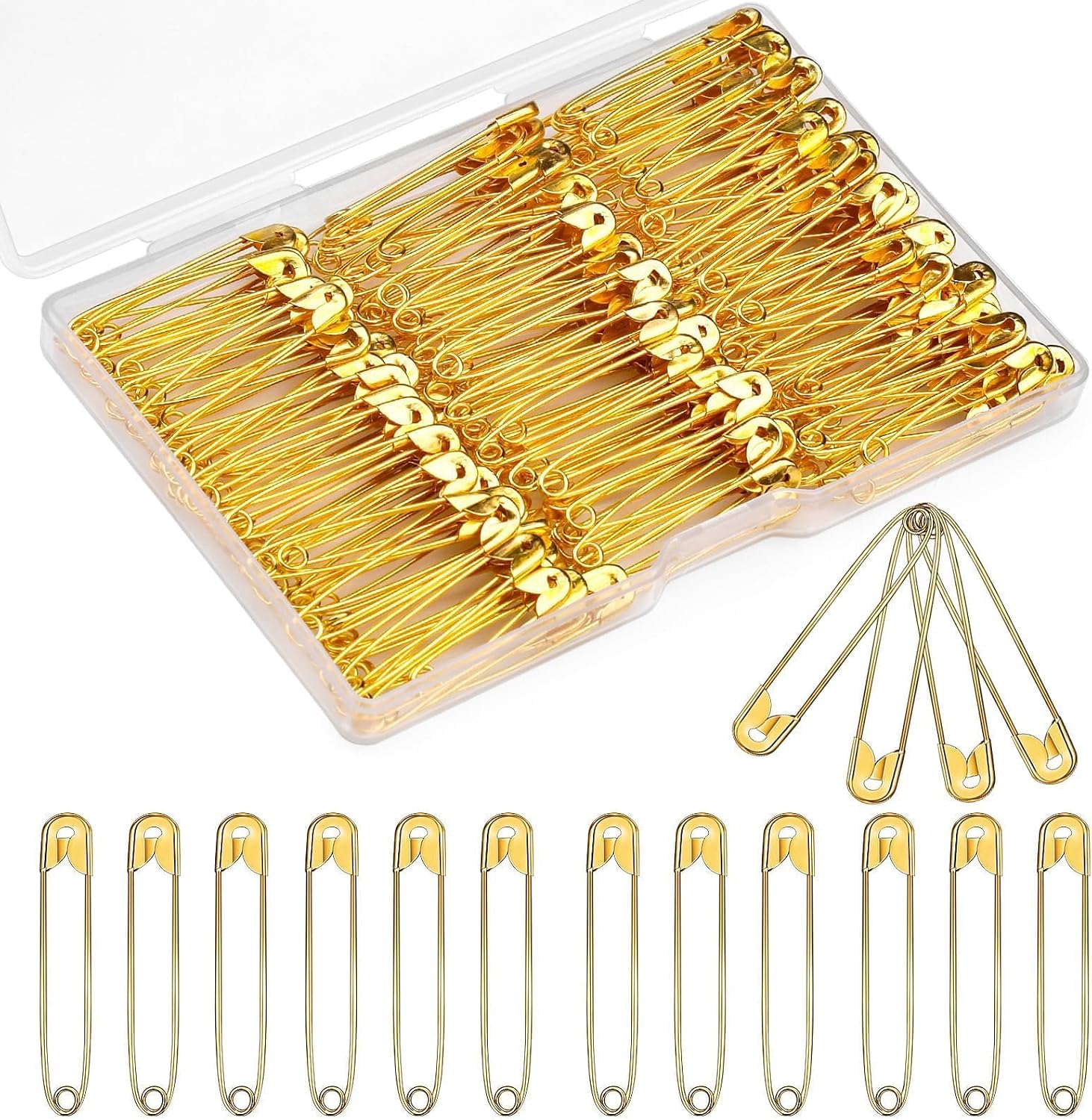 Amazon.com: Mnuizu 1.1inch/28mm Small Safety Pins, 200Pcs Gold Safety ...
