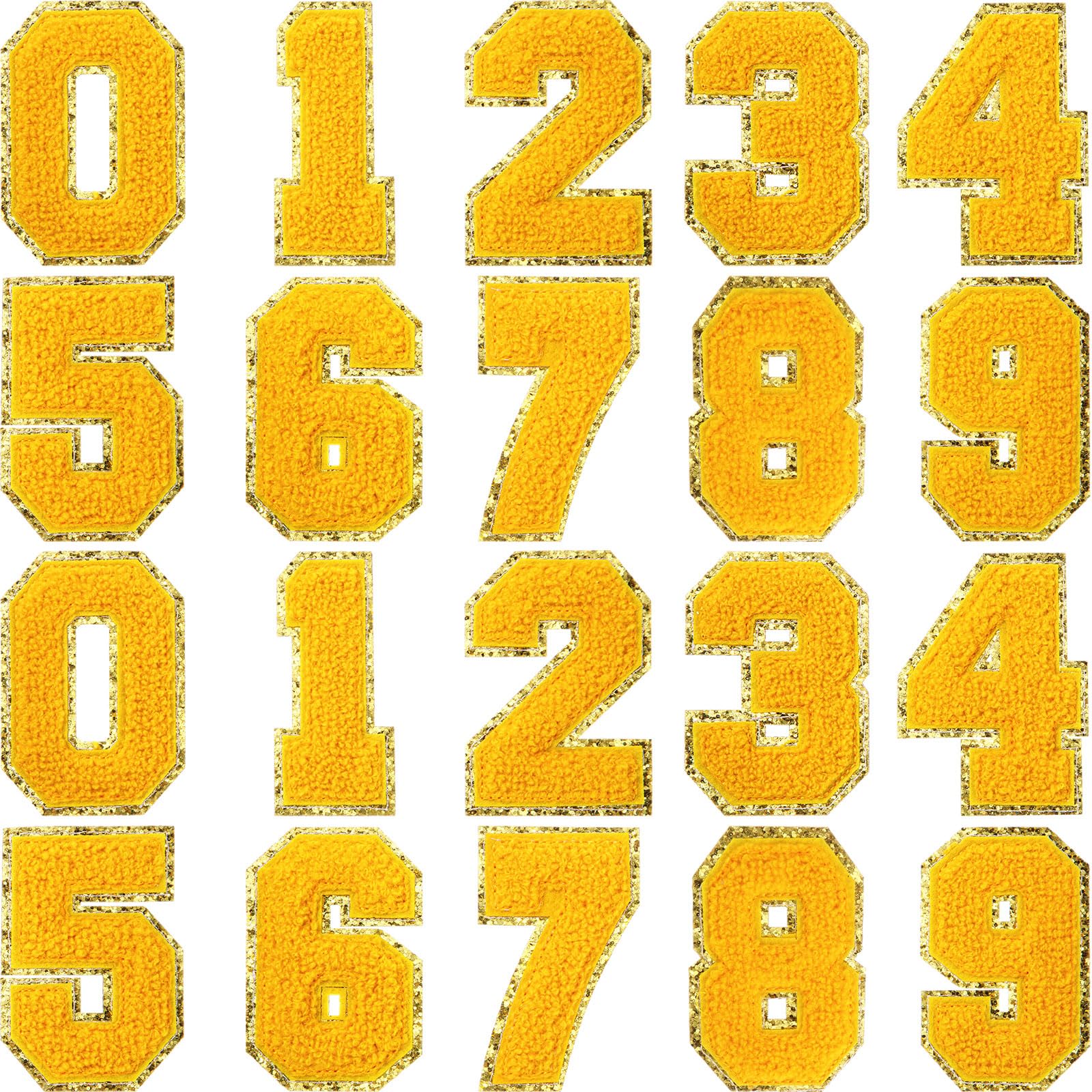 Amazon.com: Juinte 20 Pcs 3.15 in Chenille Iron on Numbers Embroidery ...