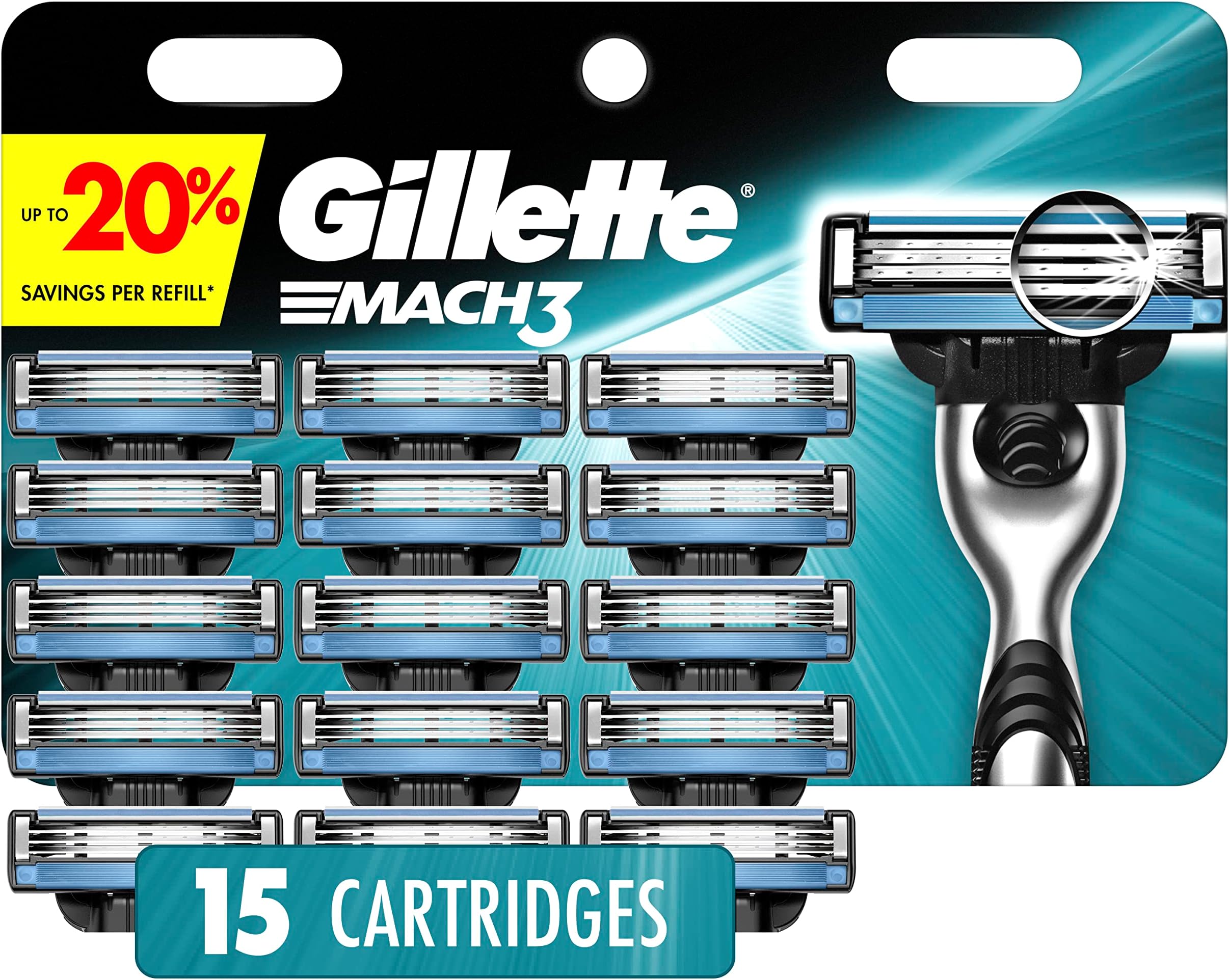 Amazon.com: Gillette Mach3 Razor Blades for Men, 12 Pieces : Beauty ...