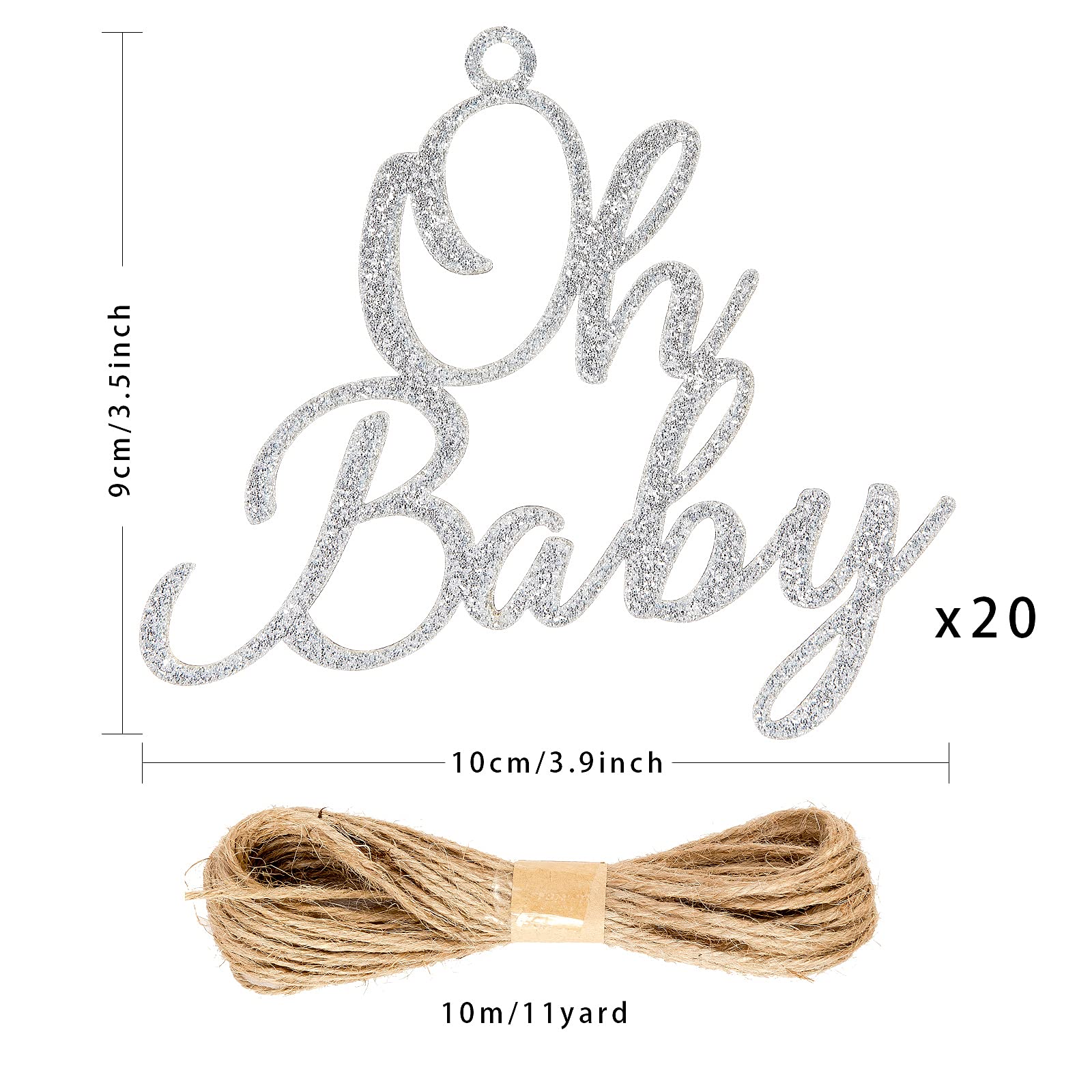 Snapklik.com : CINPIUK 20PCS Oh Baby Mason Jar Tags Baby Shower ...