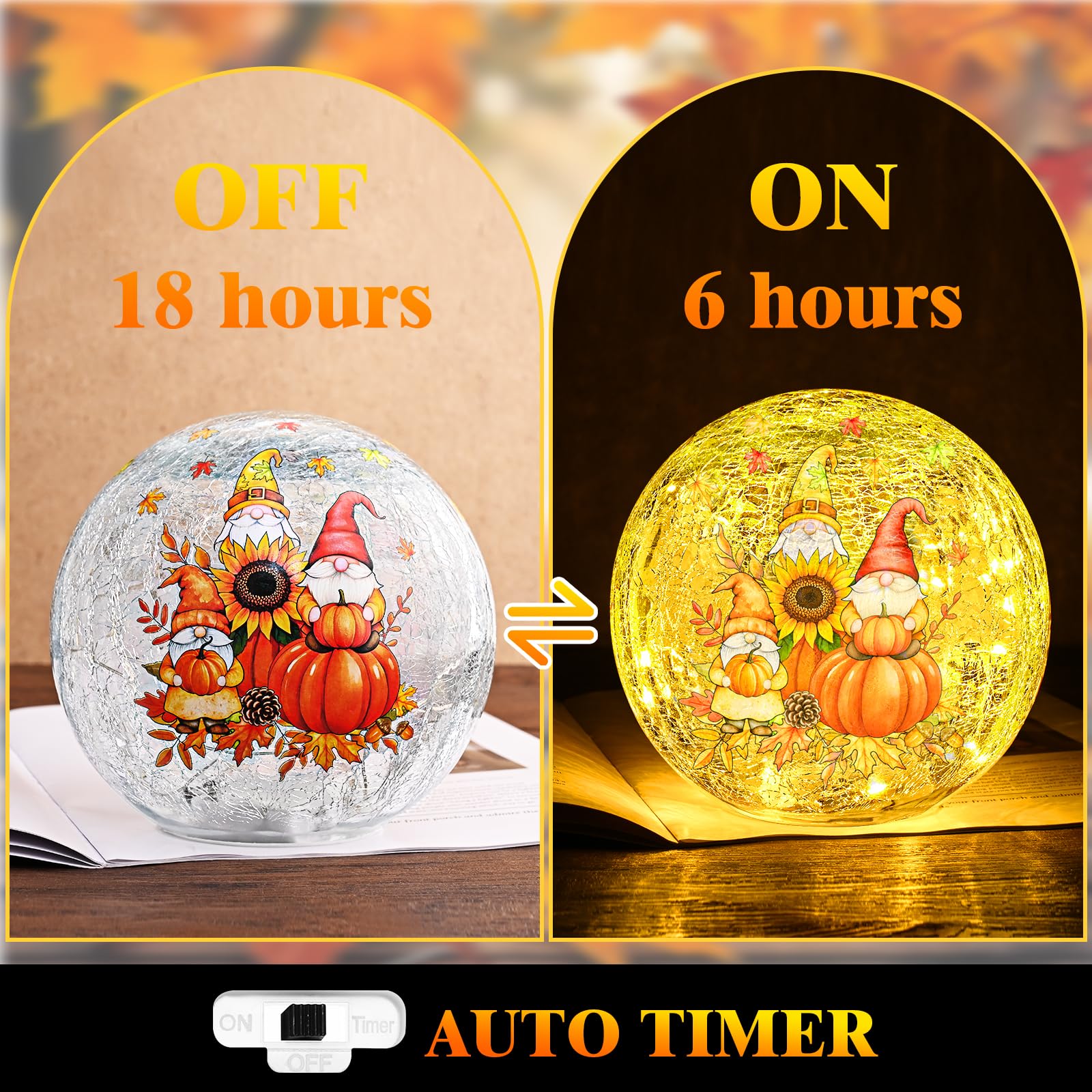 Snapklik.com : FRAMICS Fall Decorations For Home 4" Gnome Pumpkin ...