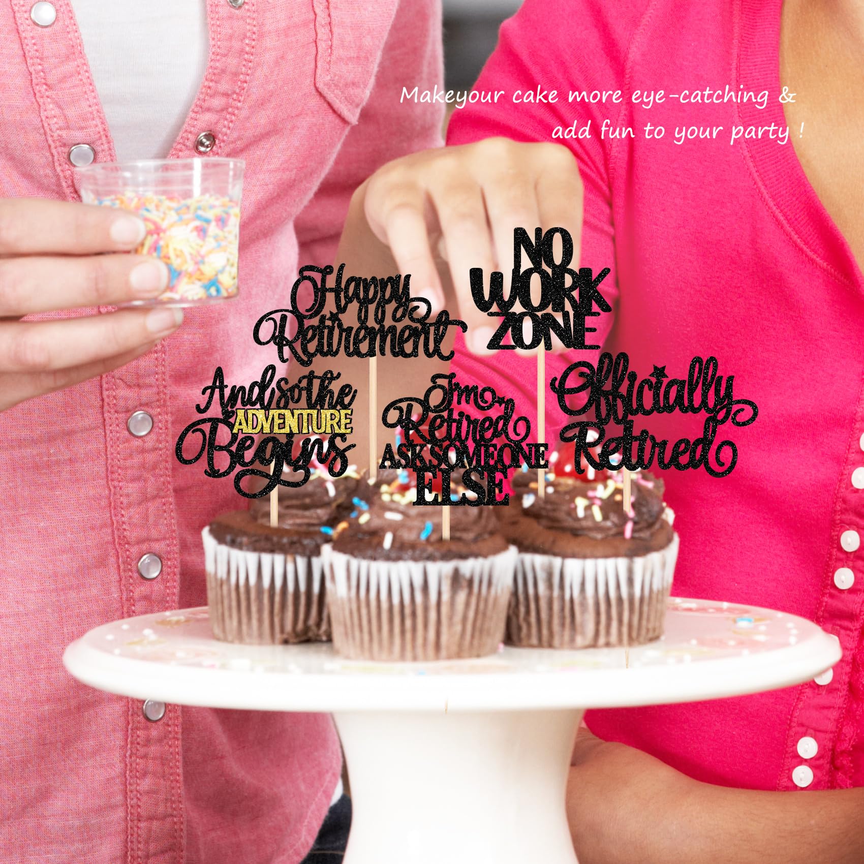 Snapklik.com : 30 PCS Happy Retirement Cupcake Toppers Officially ...