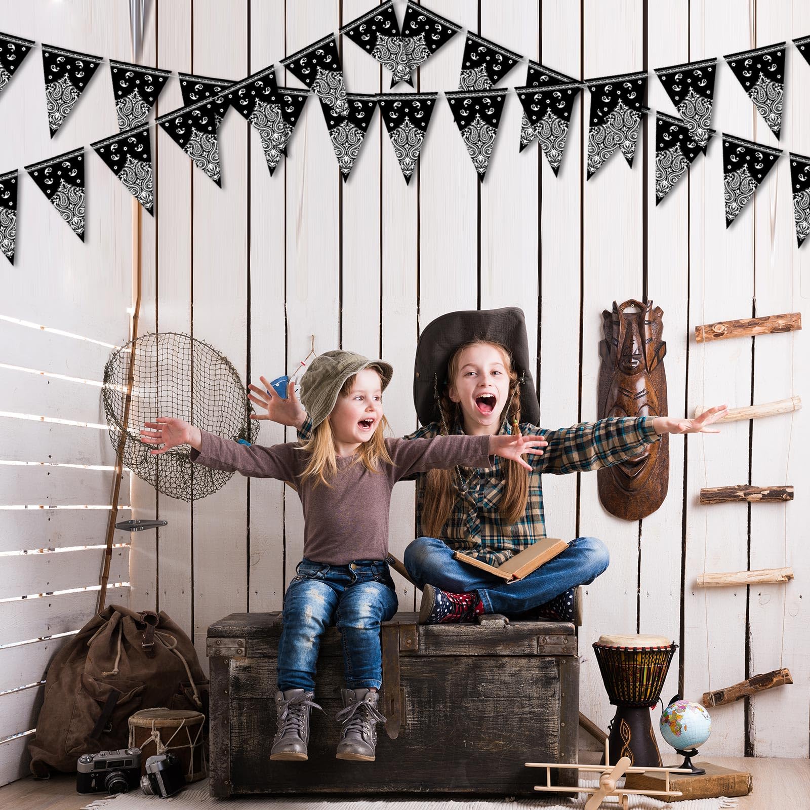 Snapklik.com : 5 Pack Western Cowboy Party Decorations Bandana Pennant ...