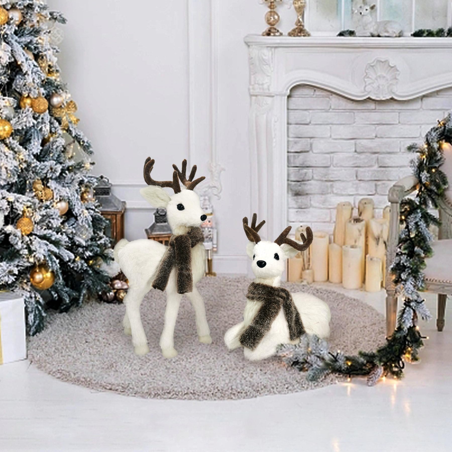 Xmas Decorations Naturevibe 18 Inches Sisal Christmas Reindeer Set Of 2 ...