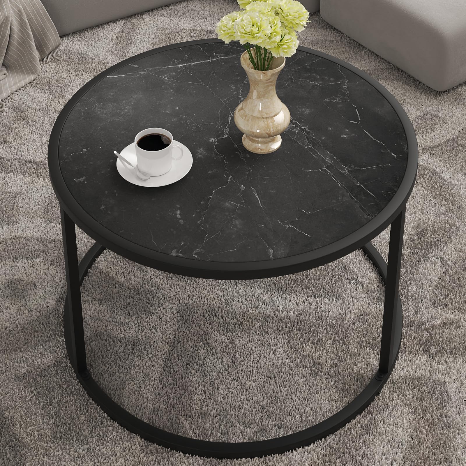 Amazon.com: Round Coffee Table, Modern Small Coffee Table Sofa Table ...