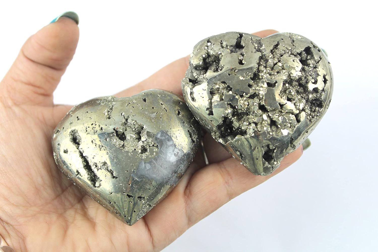 Jet Pyrite Stone Heart do Peru – Energia de Ouro Falso/Produto Protetor ...