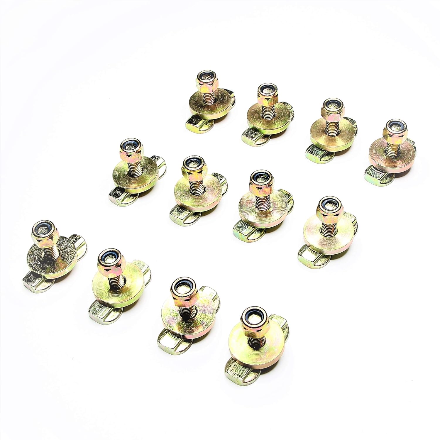 (Pack of 12) L-Track Double Lug Threaded Stud Nut Bolt On Fitting, Lug ...