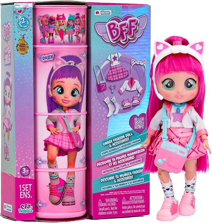 Amazon.com: Cry Babies BFF Daisy Fashion Doll with 9+ Surprises ...