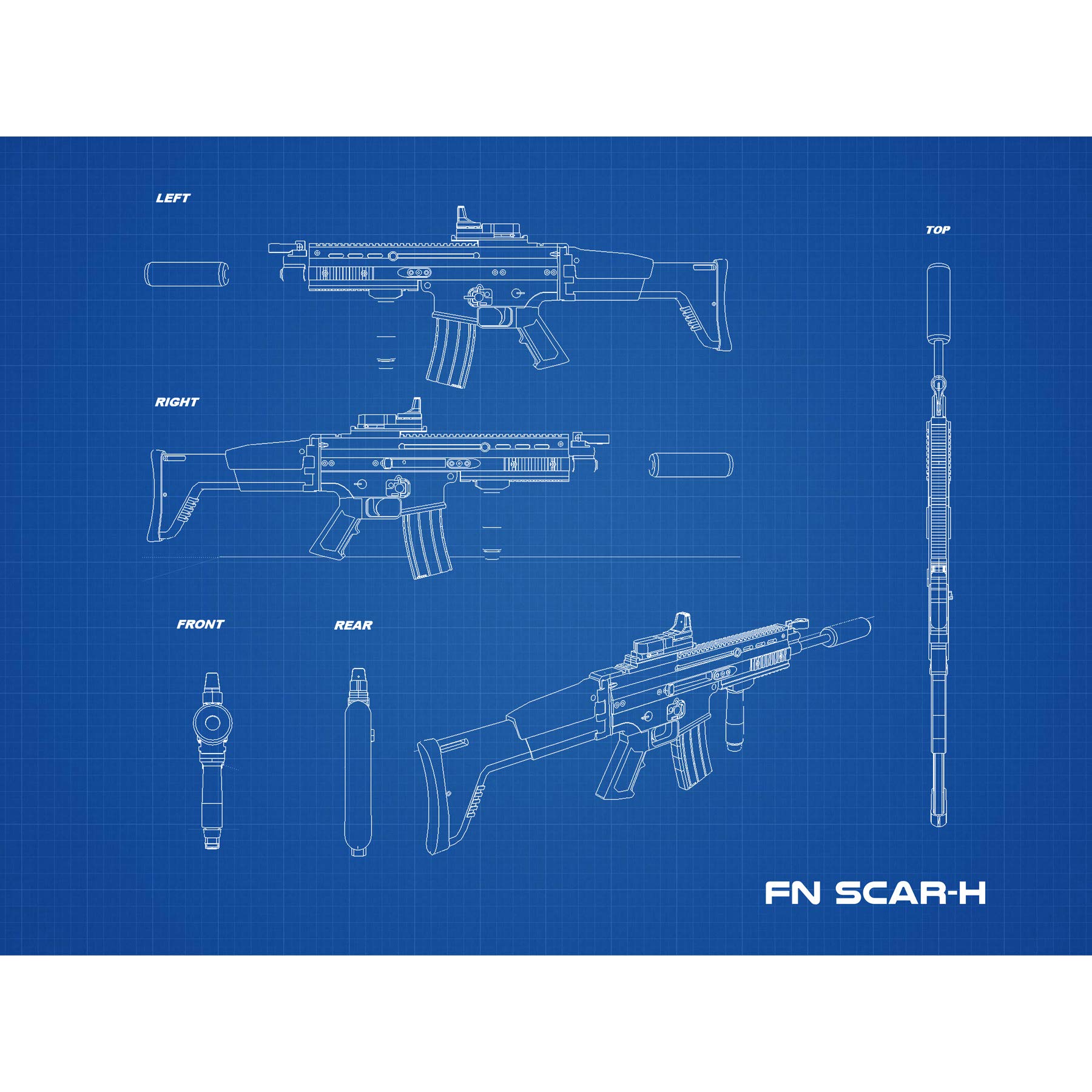 Amazon.com: Artery8 FN SCAR-H Machine Gun Assault Rifle Blueprint Plan ...