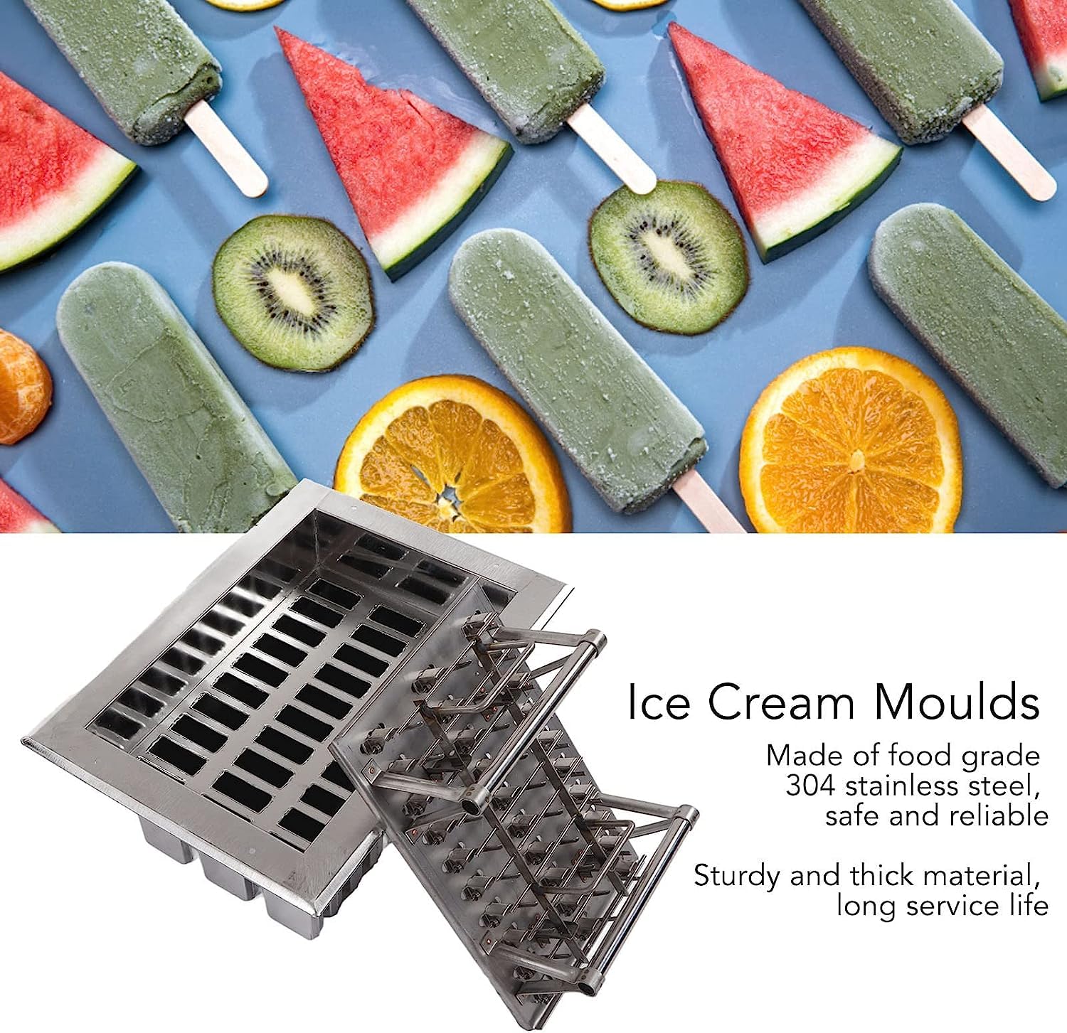 YEmirth 30PCS Commercial Popsicle Mold Stainless Steel Ice Pop Molds ...