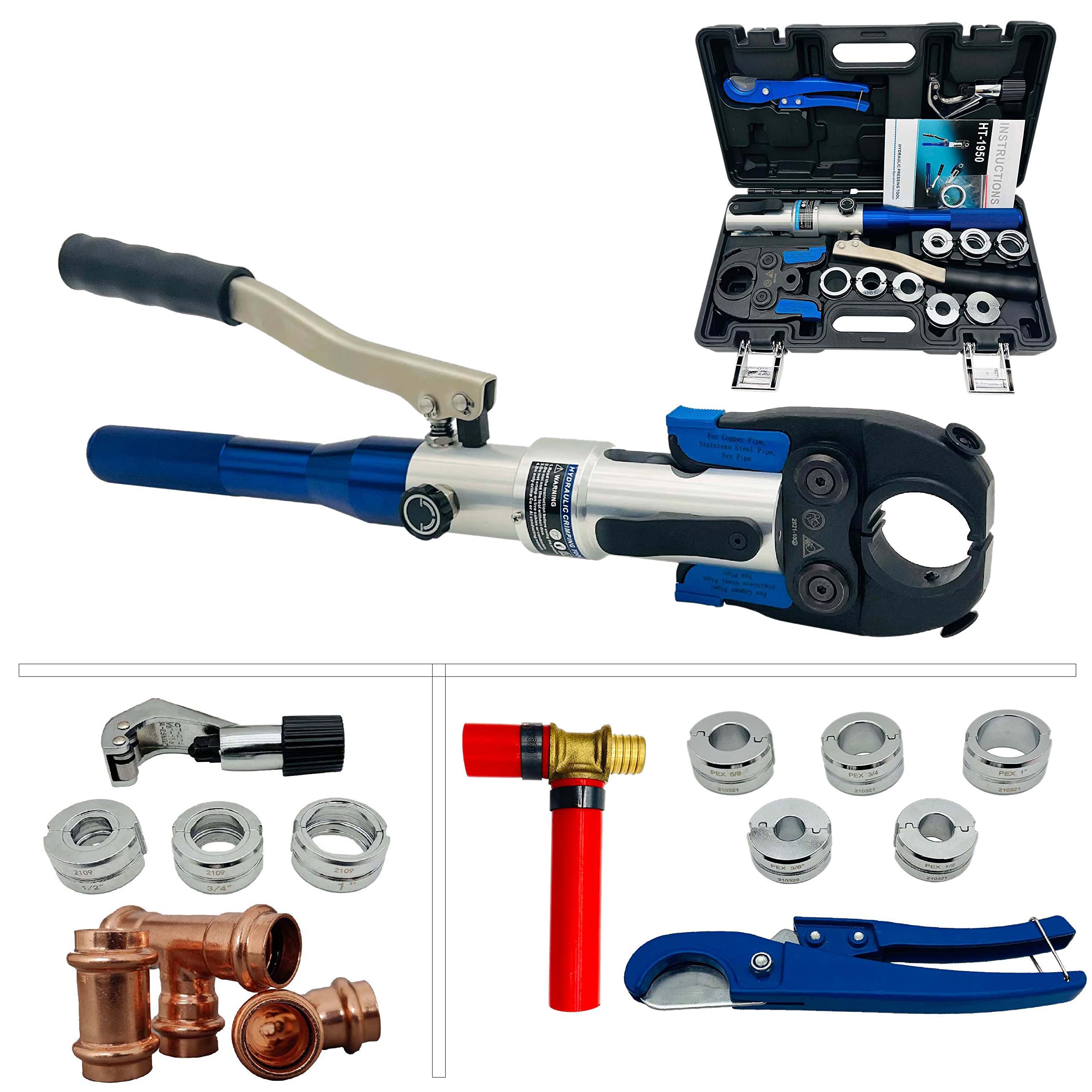 Buy Hydraulic Copper Pipe Tube Fittings Crimping Tools with 1/2",3/4 ...