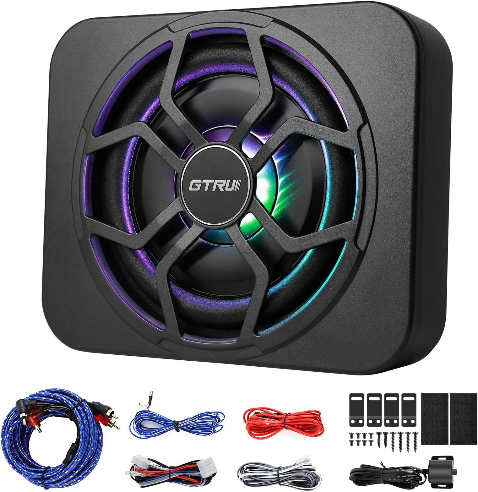 Amazon.com: gtrui 10" Amplified Powered Car Subwoofer Enclosure 800 ...