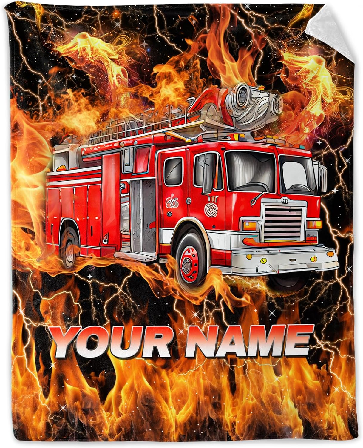 Amazon.com: Kids Blanket Gifts Personalized Fire Truck Blankets for ...