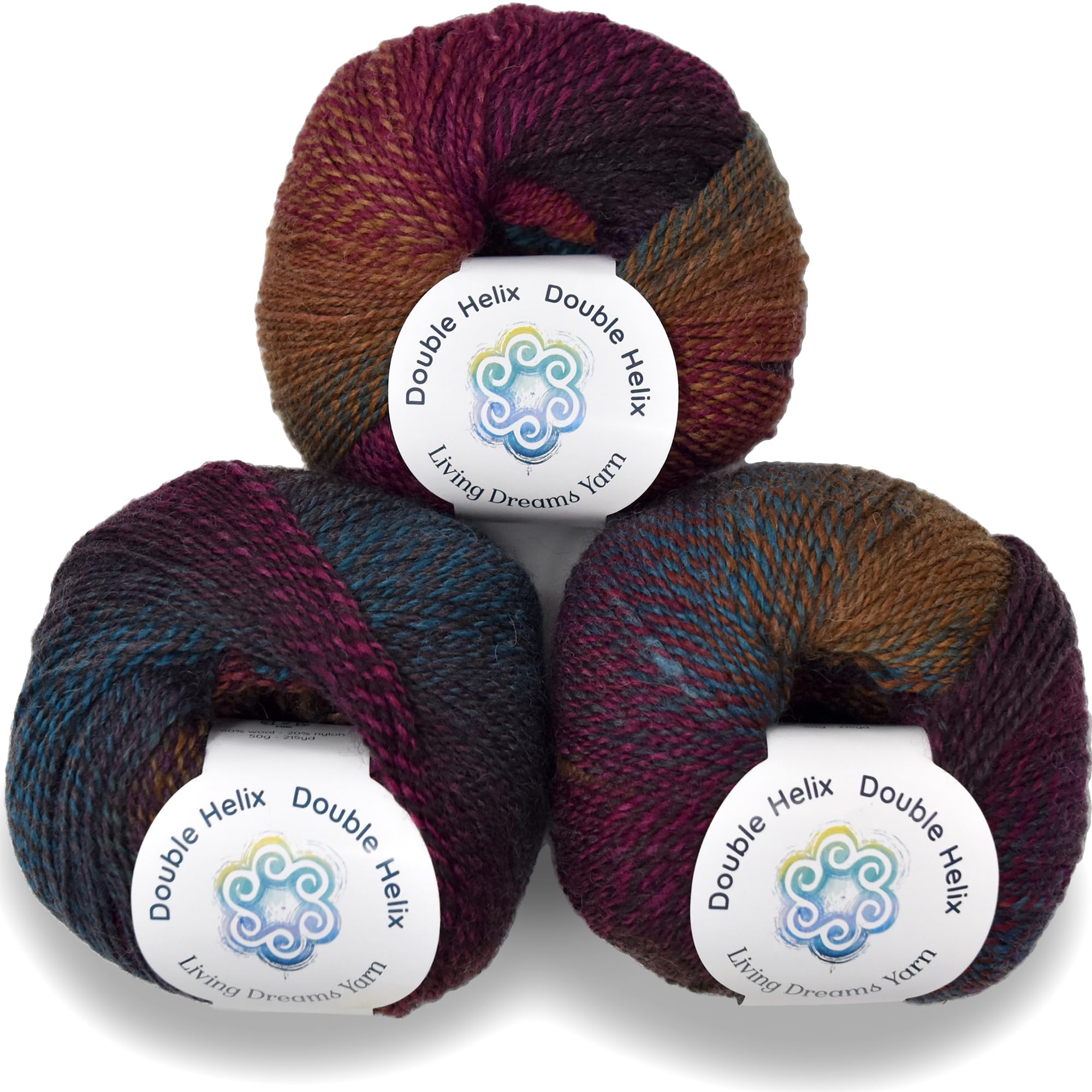 Amazon.com: Double Helix by Living Dreams Yarn. Soft, Colorful 2-ply ...