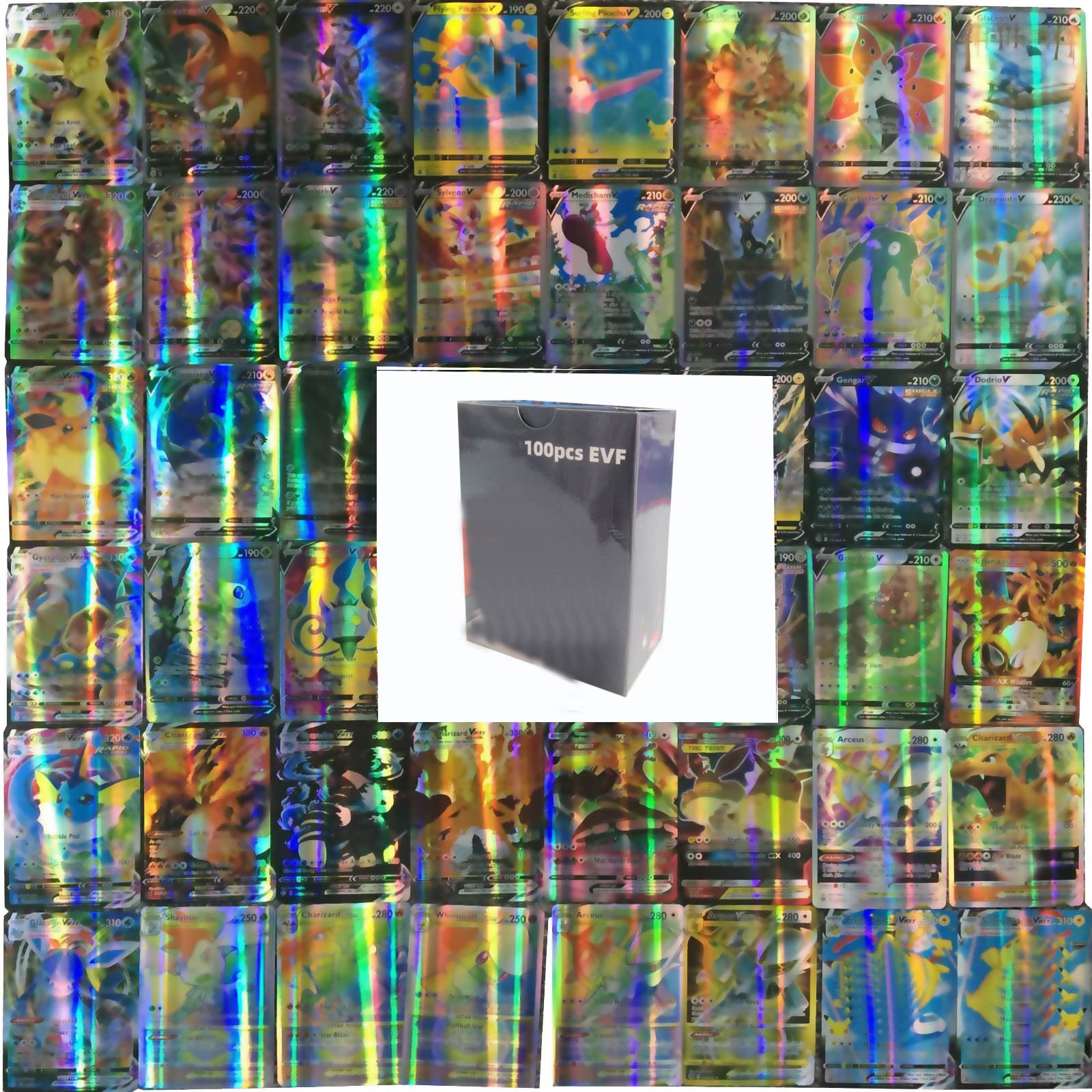 Buy 100-PCS Rare Vstar Vmax Charizard Cards,Assorted Cards Deck Box Set ...