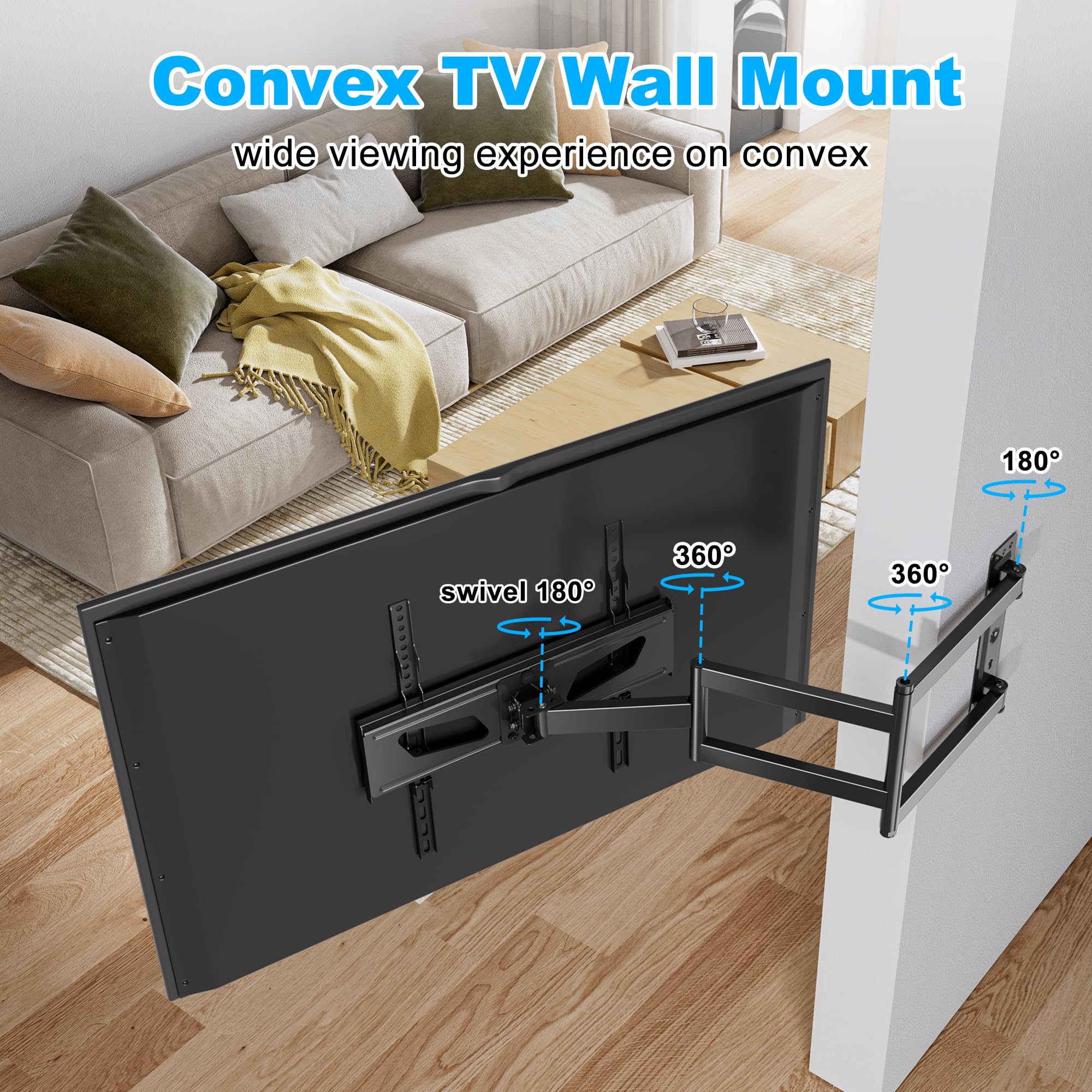Snapklik.com : Long Arm Corner TV Wall Mount