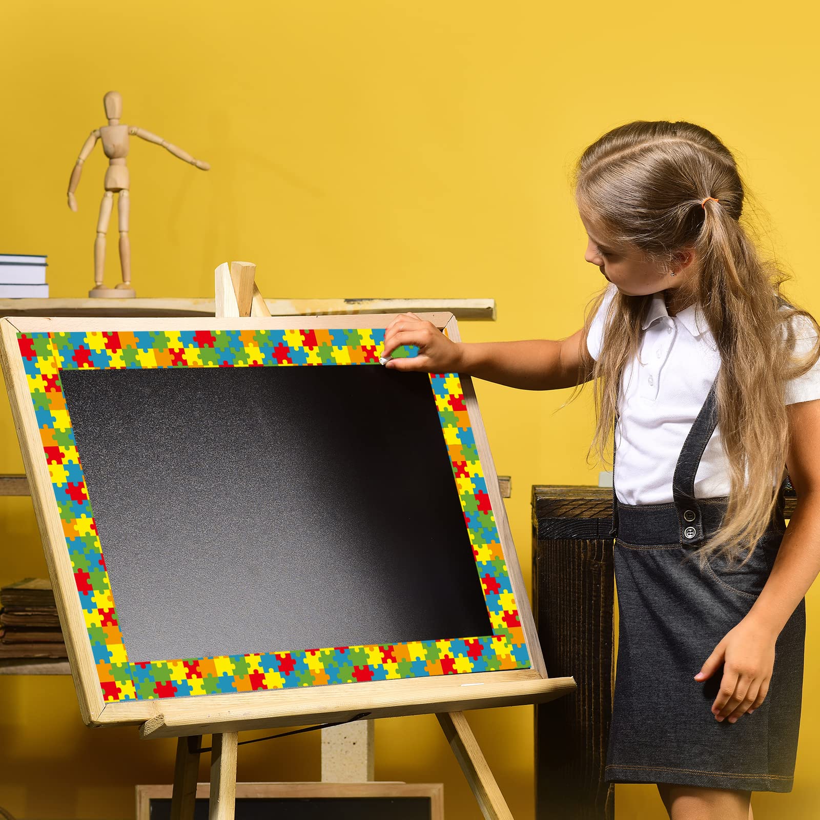 Snapklik.com : 69ft Puzzle Bulletin Board Border Stickers Puzzle Pieces ...