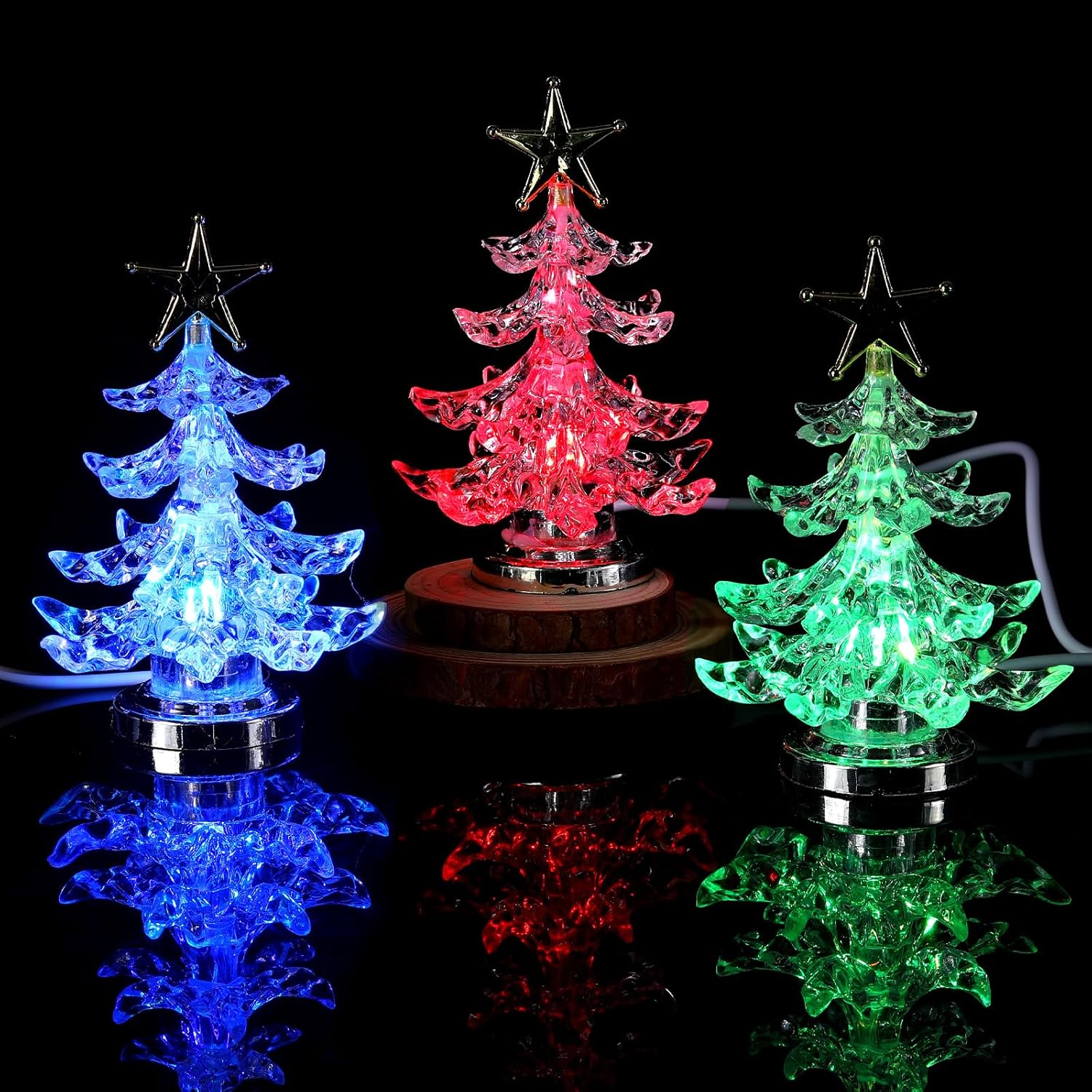 Glooglitter 8 Pcs LED Christmas Table Lights Lighted Tabletop Lights ...