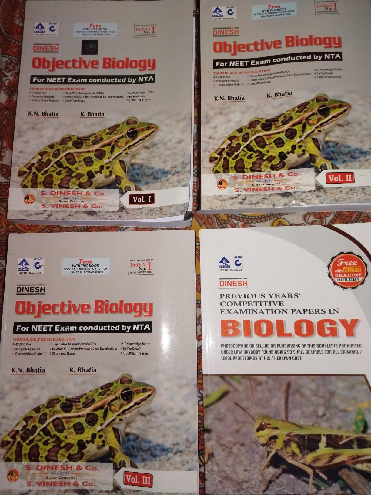 Buy Dinesh Objective Biology for NEET & Other Exams. (Set of 3 Vol ...