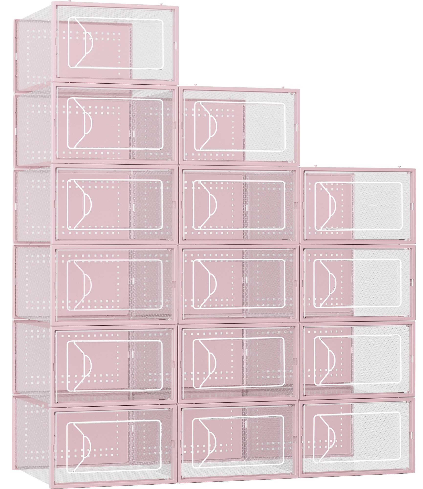 Amazon.com: Foluck Shoe Storage Box, 15 Pack Clear Plastic Stackable ...