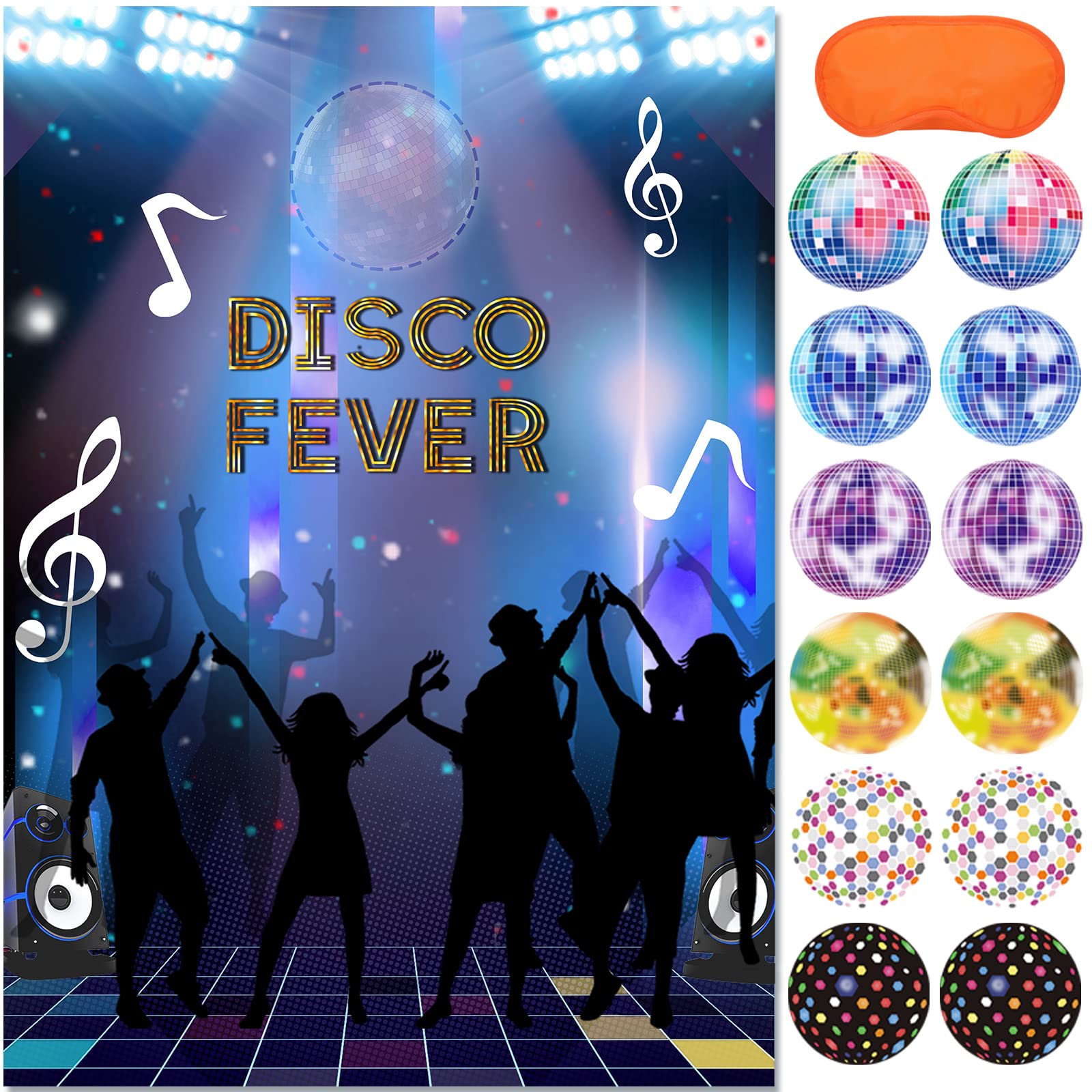 Amazon.com: JOARHONAL Pin the Mirror Ball on the Disco Party - Disco ...