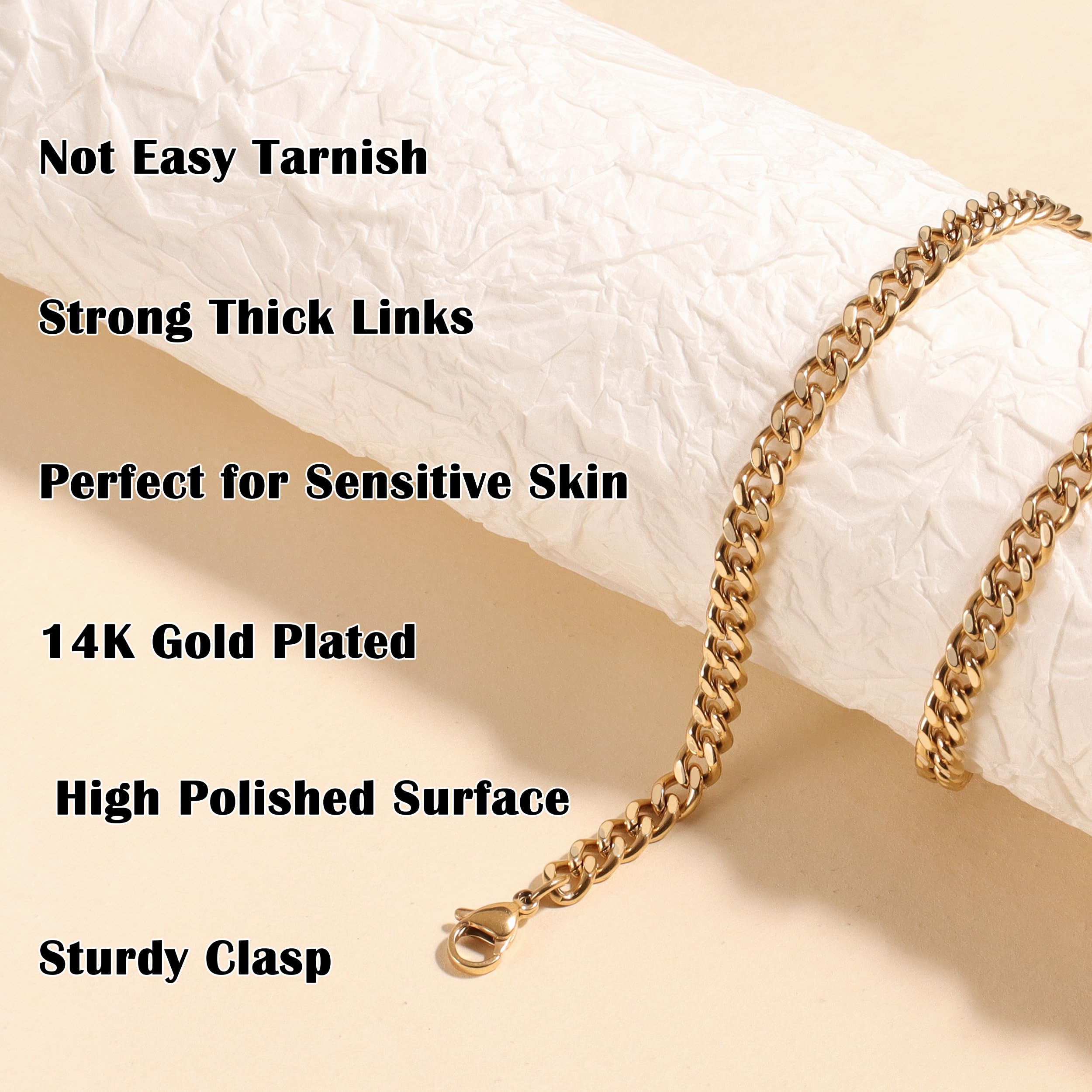 Snapklik.com : 5mm Extra Long Gold Chain For Men 14K Gold Cuban Link ...