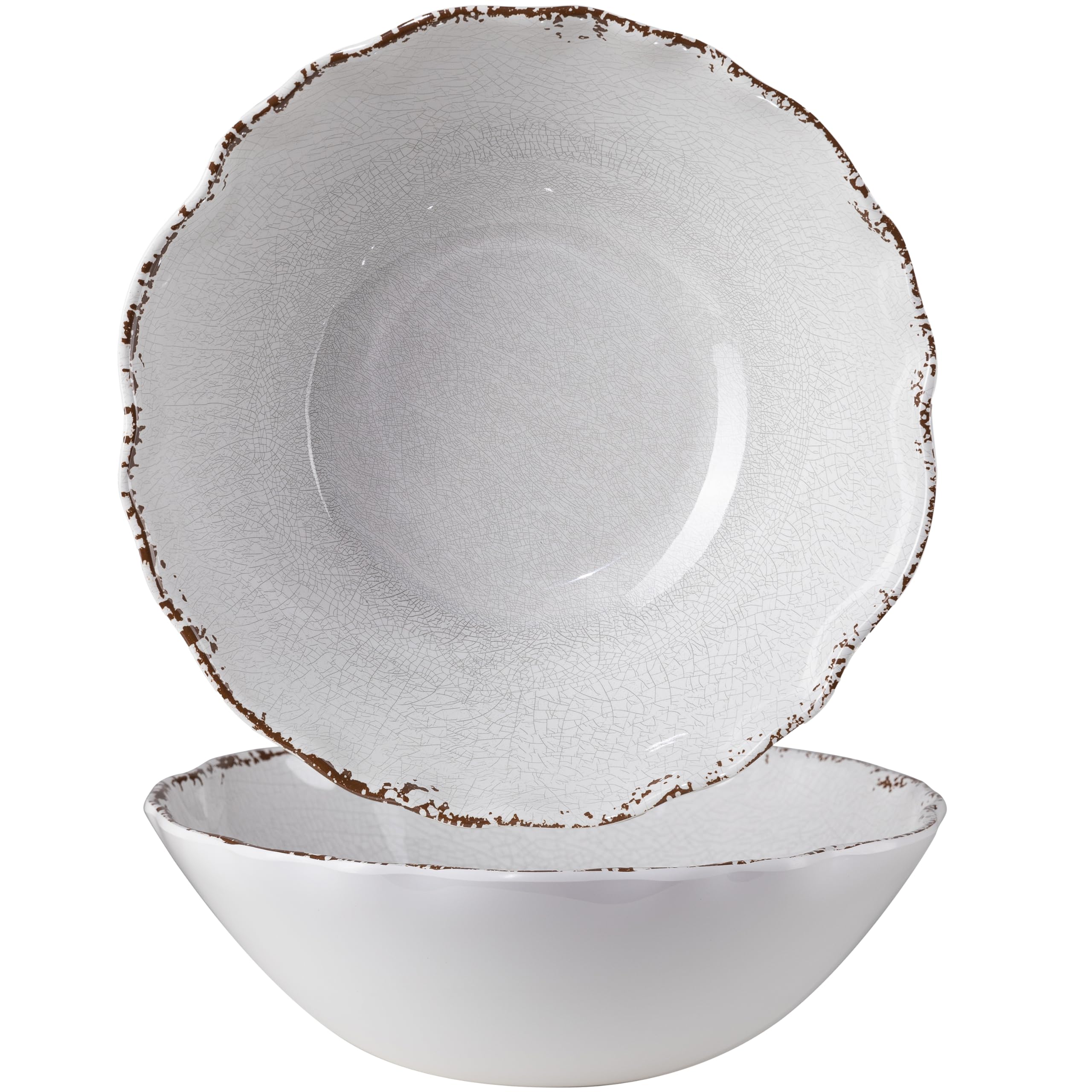 Amazon.com | ZAROCRUS Rustic Melamine Serving Bowls, 12inch 2 Piece ...