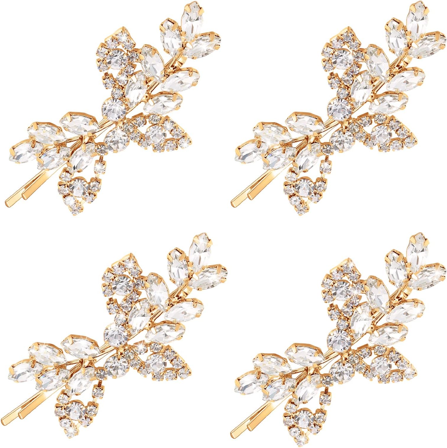 Amazon.com : Sppry Wedding Pearl Hair Clips（2PCS）- Rhinestone Hair ...