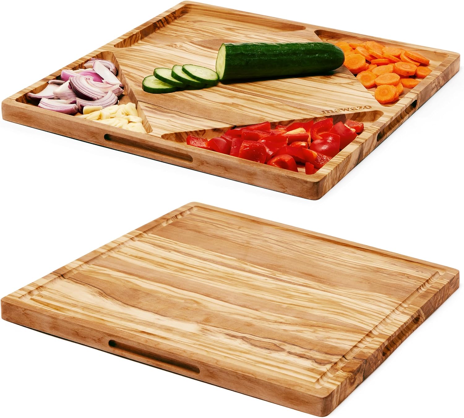 Amazon.com: Modern Luxury Olive Wood Cheese Board & Serving Platter ...