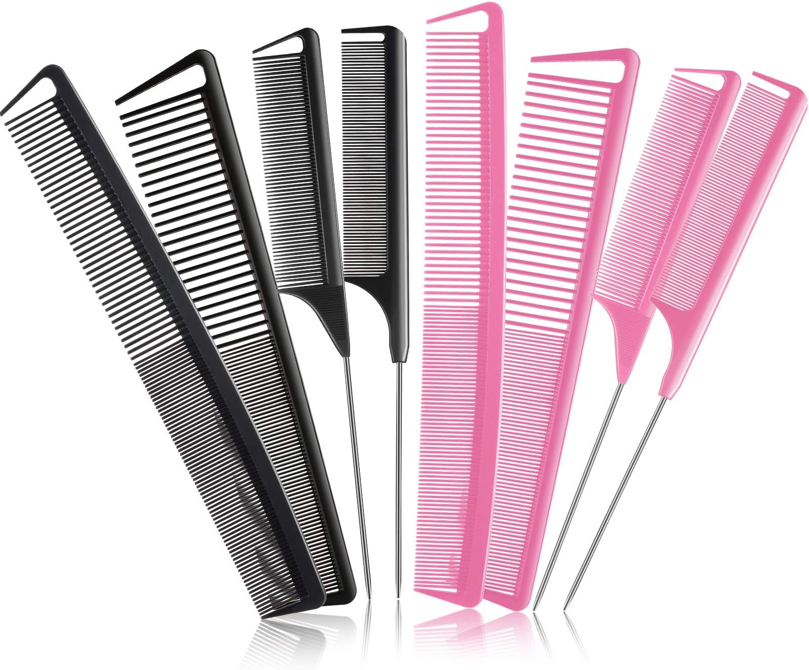 Amazon.com : 12 Pieces Parting Comb for Braids Rat Tail Comb Steel ...